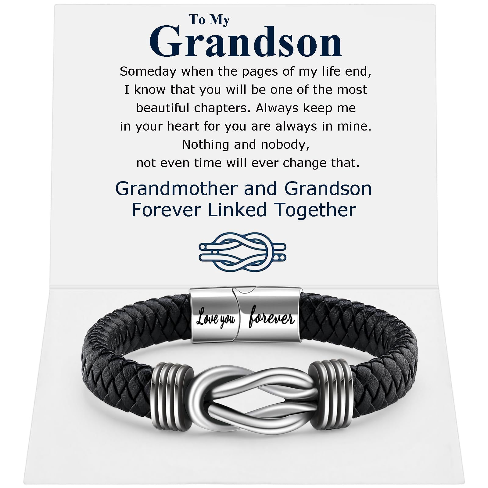 To My Grandson Bracelet, Gifts for Teens Boys Men Inspirational ...