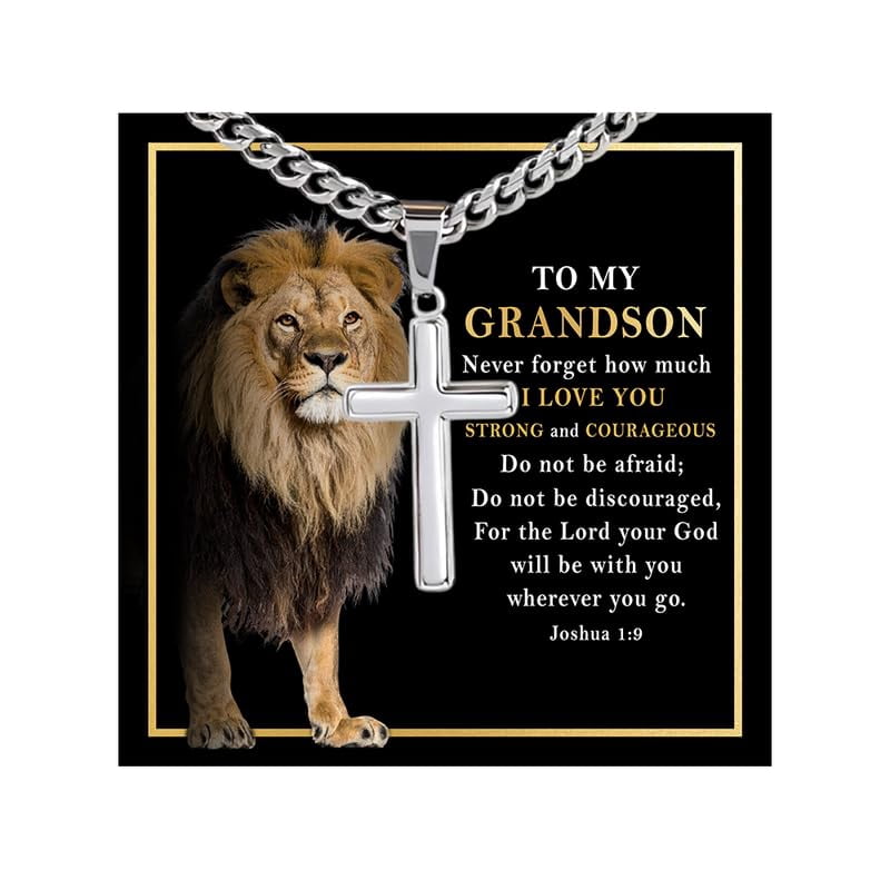 To My Grandson Cross Necklace Birthday From Grandma, Multi Cross ...