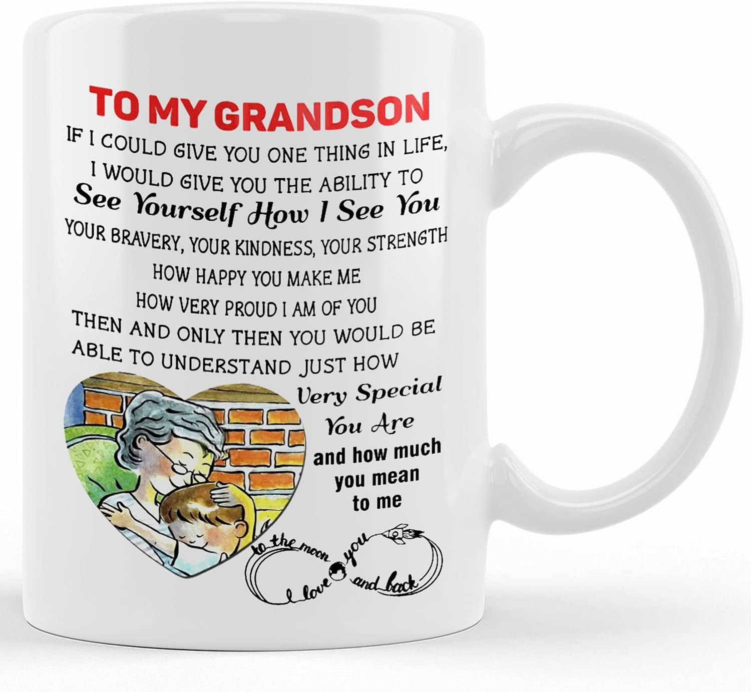 To My Grandson Love Grandma Mug, Love Messages As Christmas Gift ...