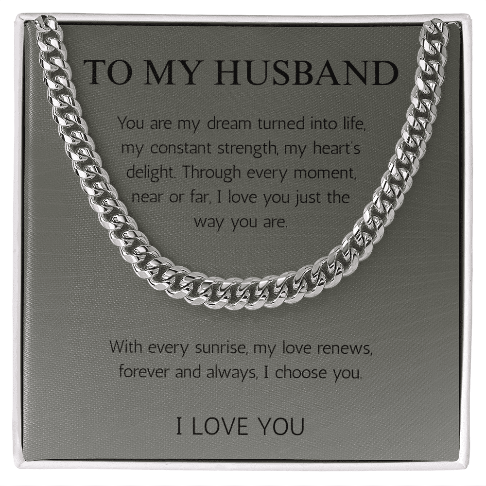 To My Husband Gift Necklace Cuban Link Chin For Husband Birthday Gift ...