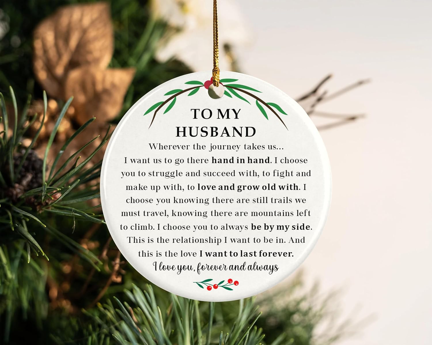 To My Husband Ornament, For Husband From Wife, I Love You Forever ...
