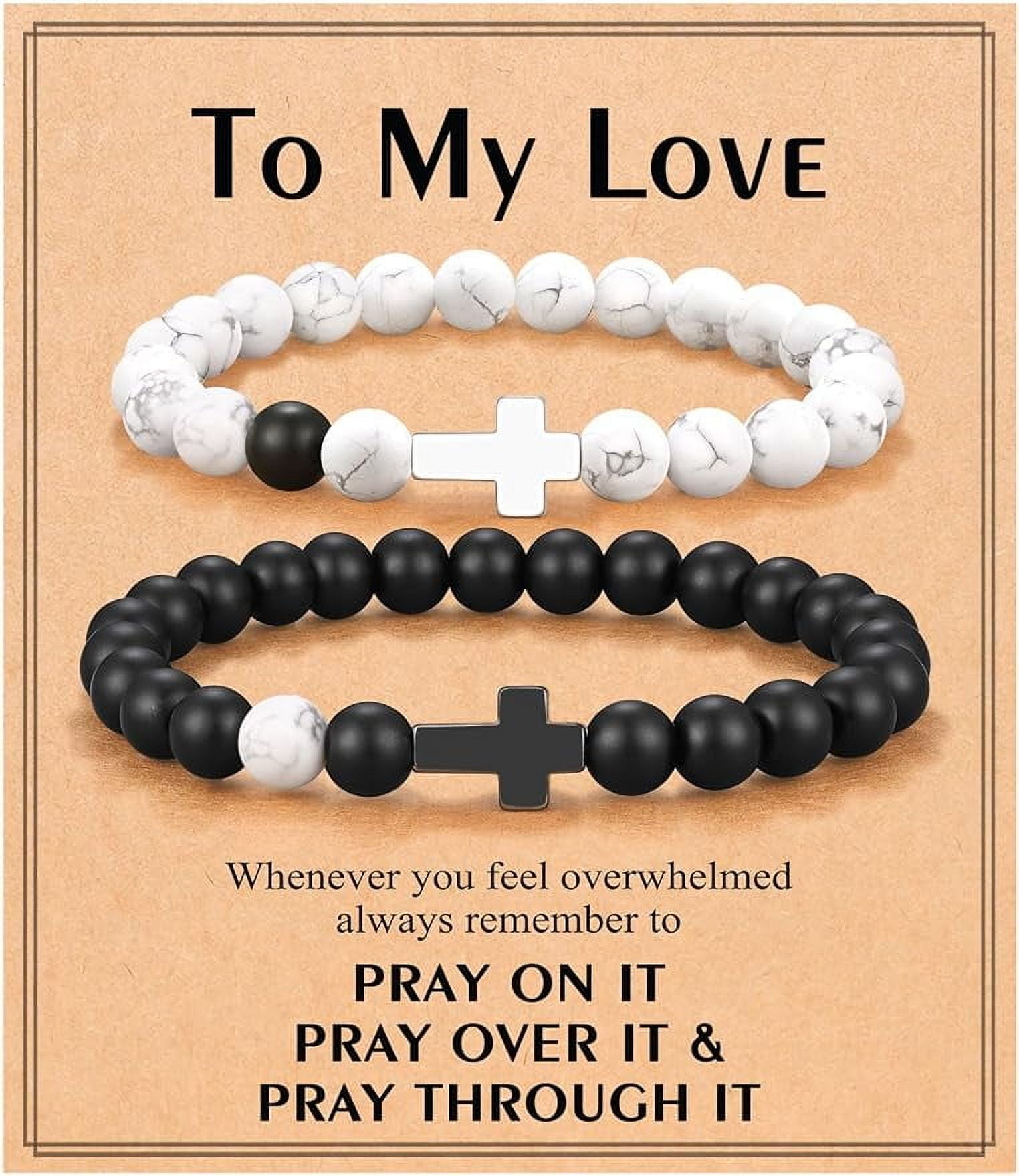 To My Love Couple Matching Cross Bracelet, Wedding Anniversary ...