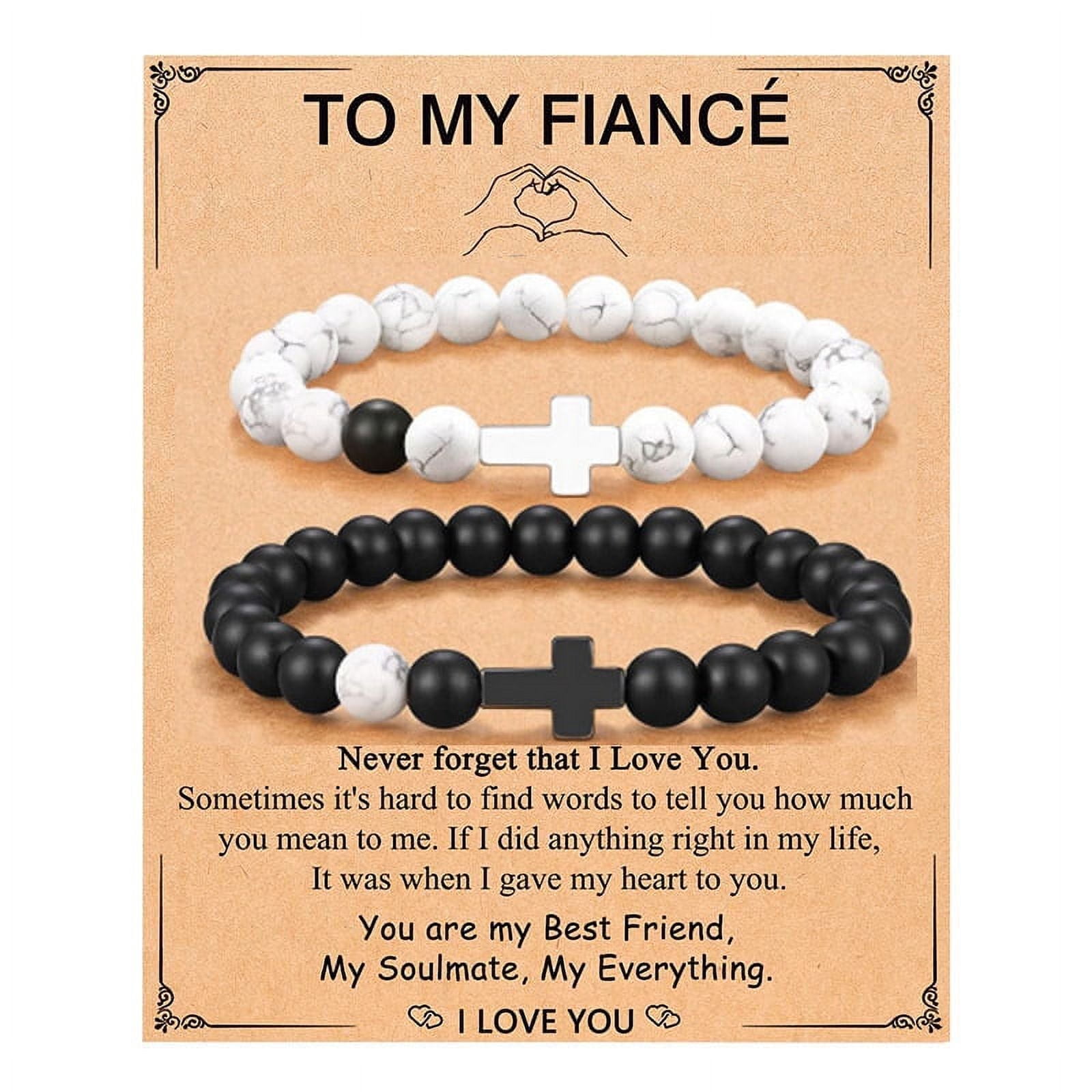 To My Love Couple Matching Cross Bracelet, Wedding Anniversary ...