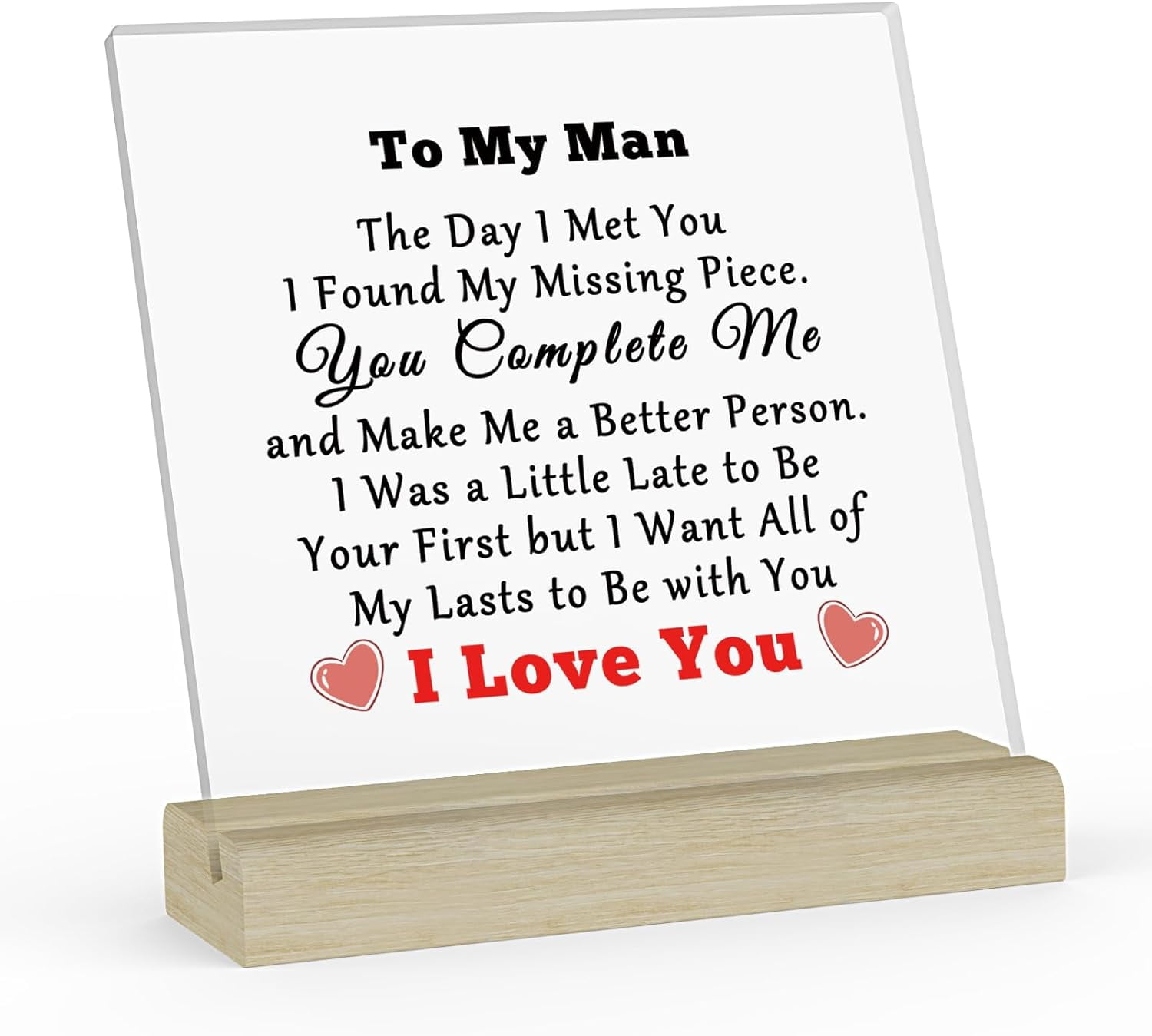 To My Man Fathers Day Gift Acrylic Desk Plaque Sign With Wood Stand To ...