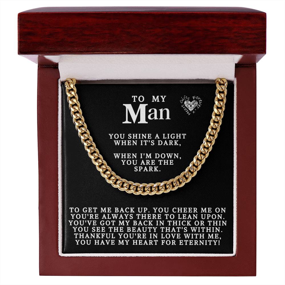 To My Man For Eternity Chain Link Necklace, Cuban Link Chain, Stainless ...
