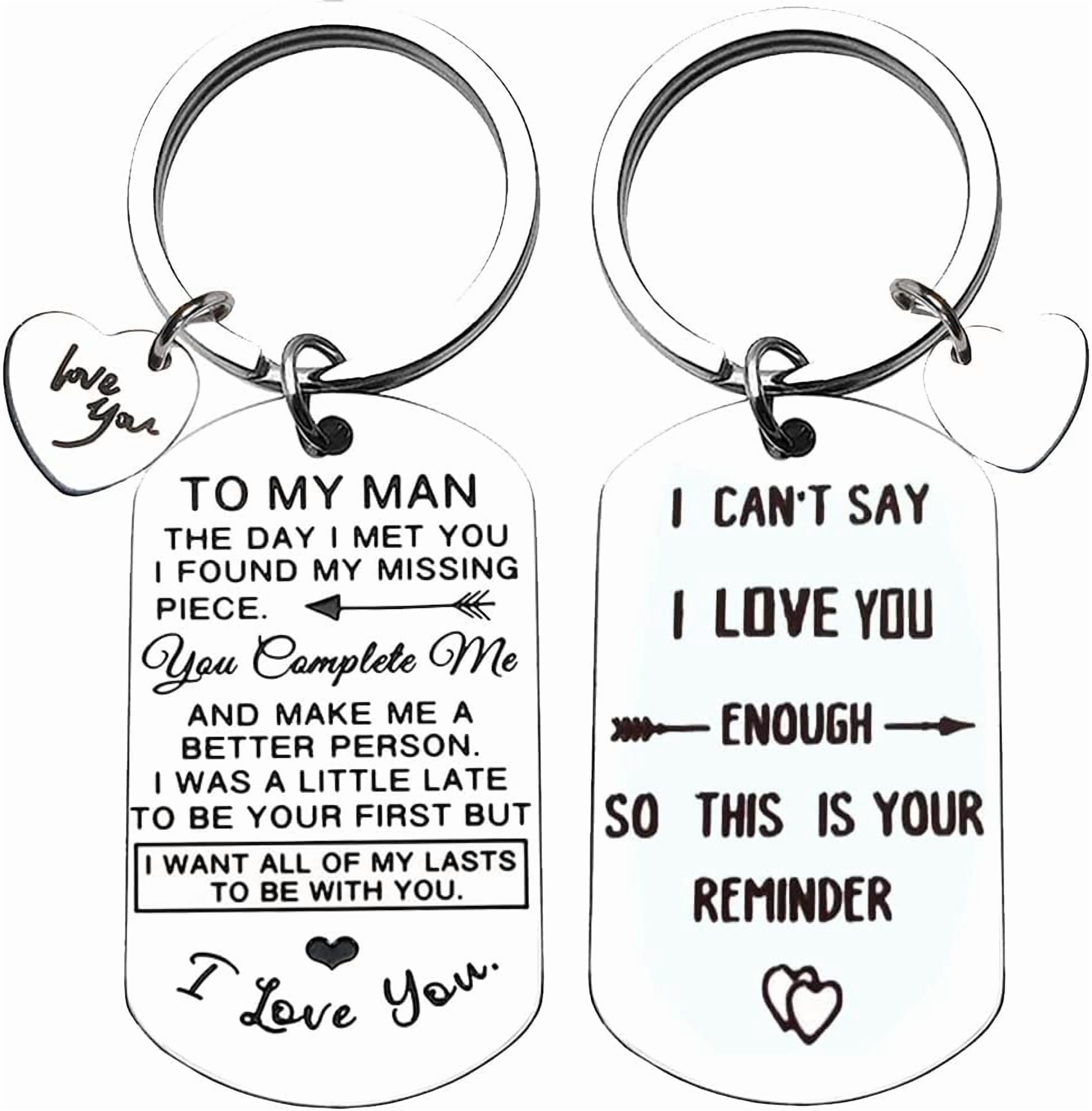 To My Man Keychain Gift for Boyfriend: Key Chains for Him Men Husband ...