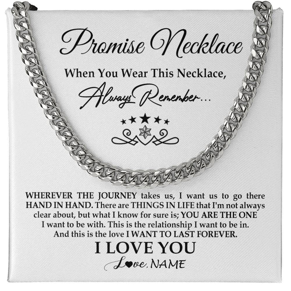 To My Man Promise Necklace I Love You, Gold Cuban Link Necklace ...