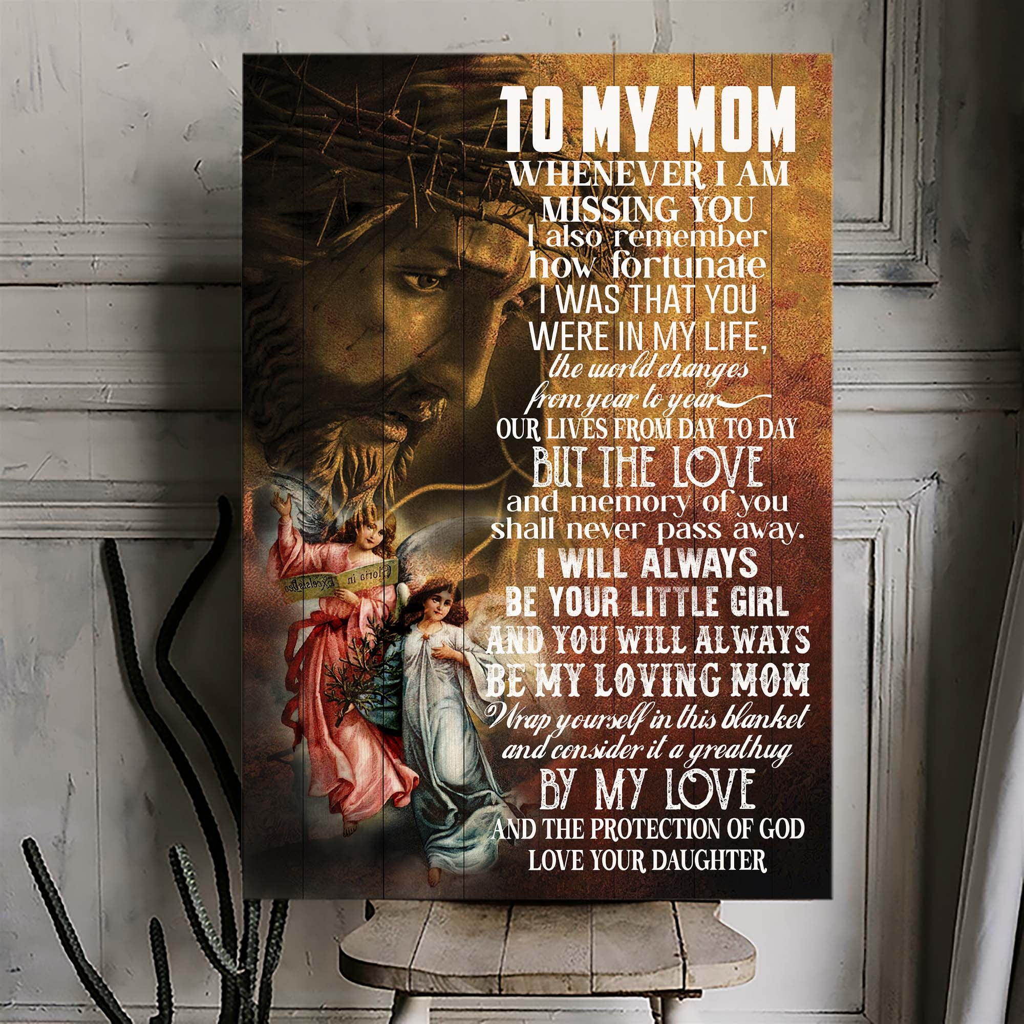 To My Mom Canvas Wall Art – Memorial Gift from Daughter – Sentimental ...
