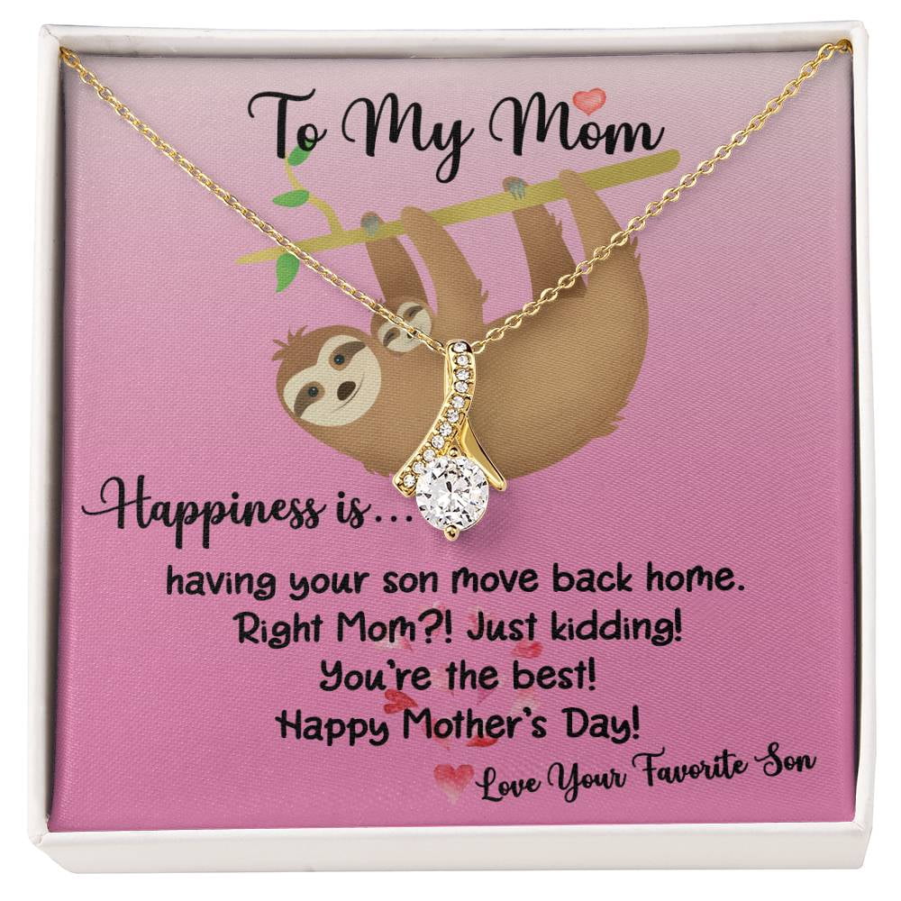 To My Mom Happiness Sloth Son AB Necklace, Alluring Beauty Necklace ...