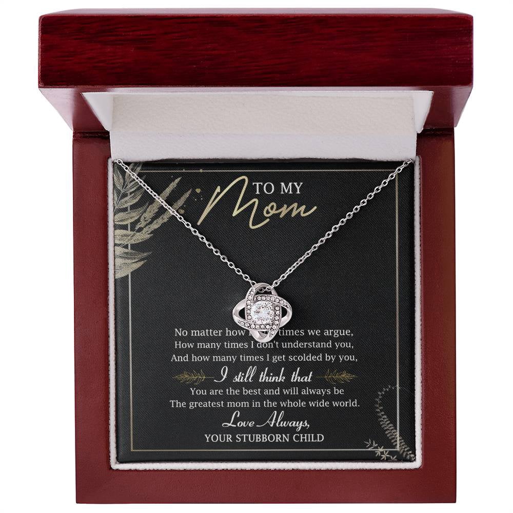 To My Mom Message Card - Love Knot Necklace - Message Card & Gift Box ...
