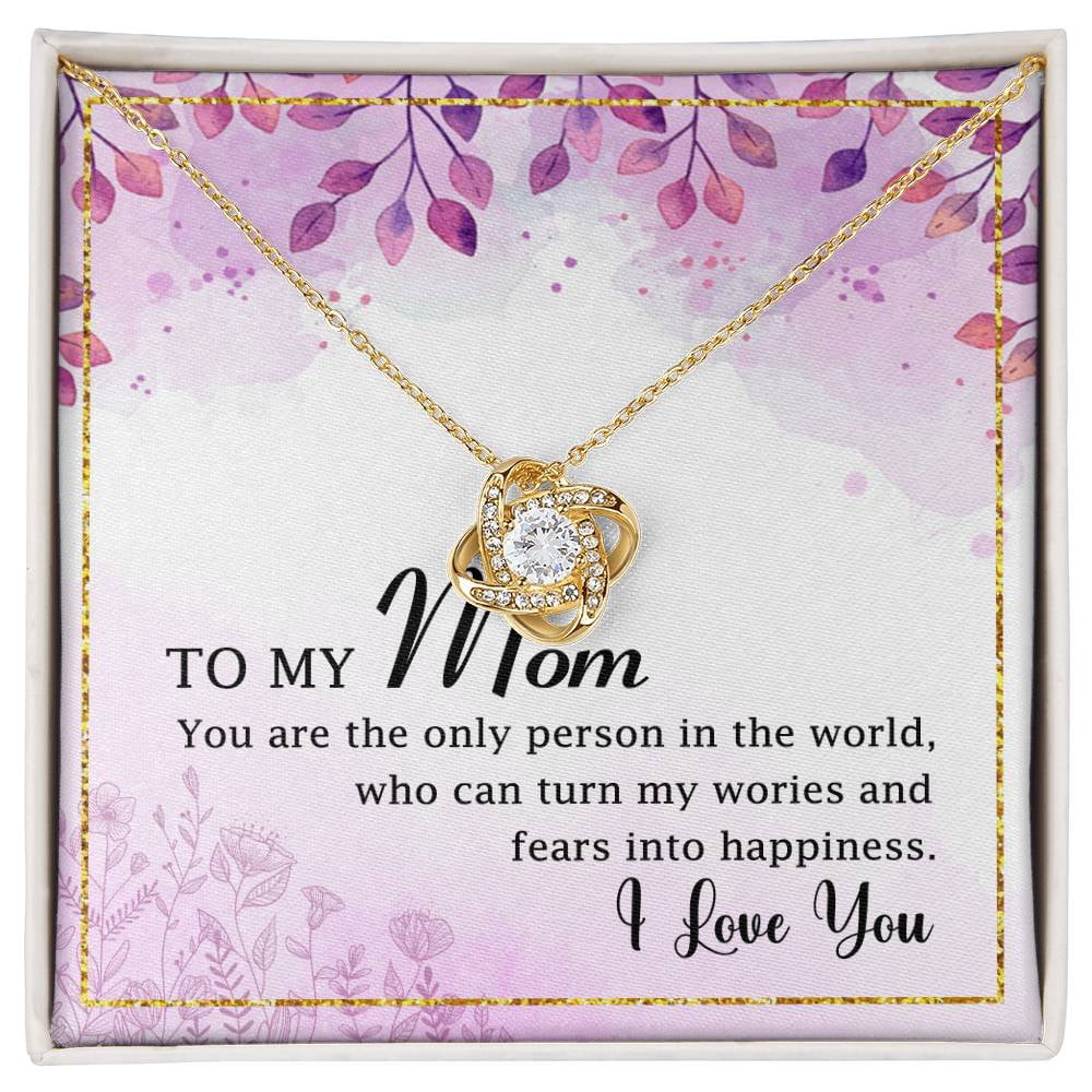To My Mom Message Card - Love Knot Necklace - Message Card & Gift Box ...