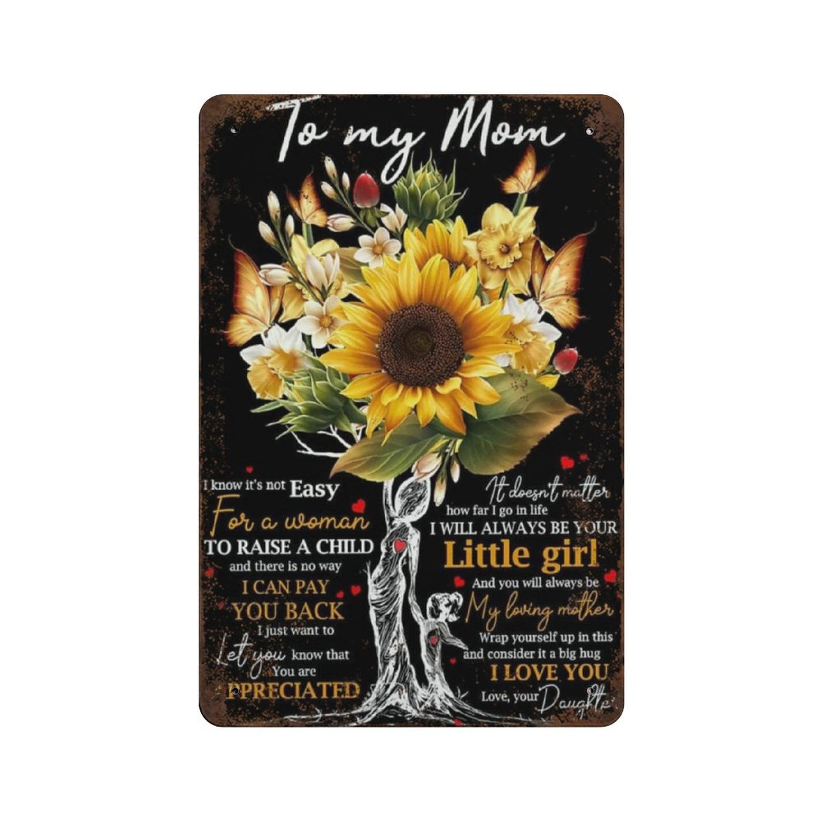 To My Mom - Tree tin sign ,Retro style, farmhouse decoration, home, bar ...