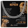 To My Nephew Necklace You Will Never Lose Lion, Gold Cuban Link ...