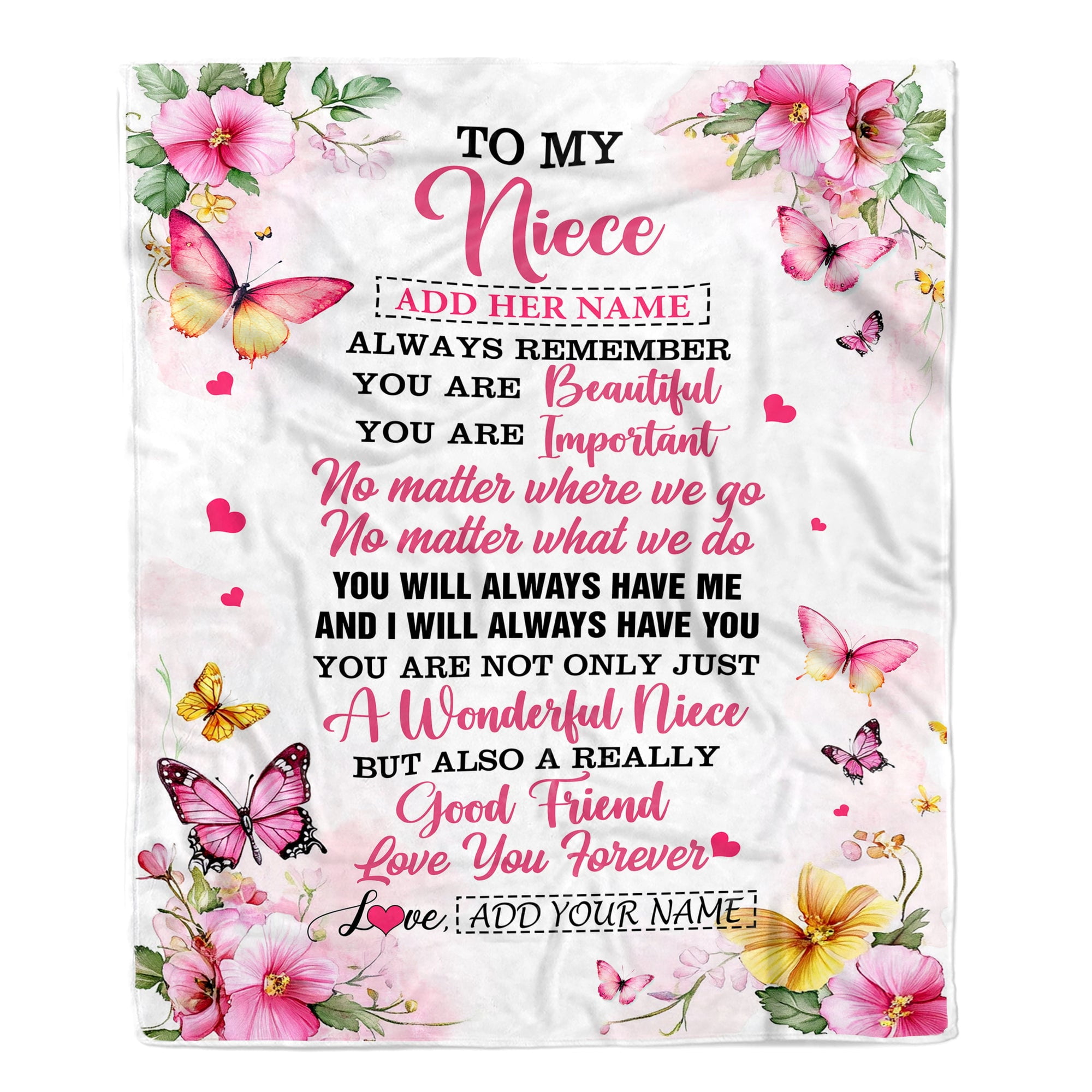 To My Niece Blanket From Aunt Uncle Auntie You Are Beautiful Birthday ...