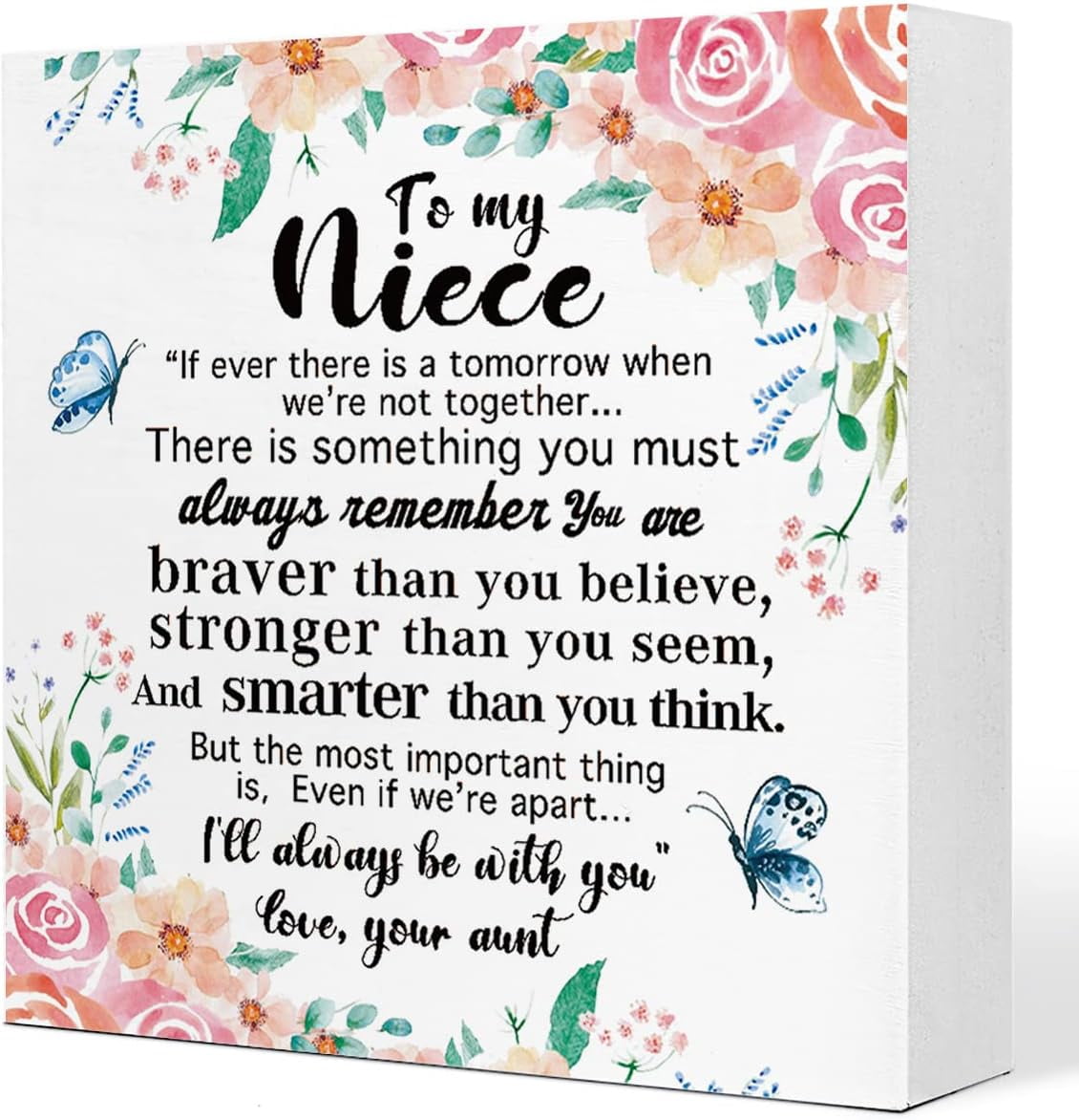 To My Niece Wood Sign Gift,Always Remember You Are Braver Wood Plaque ...