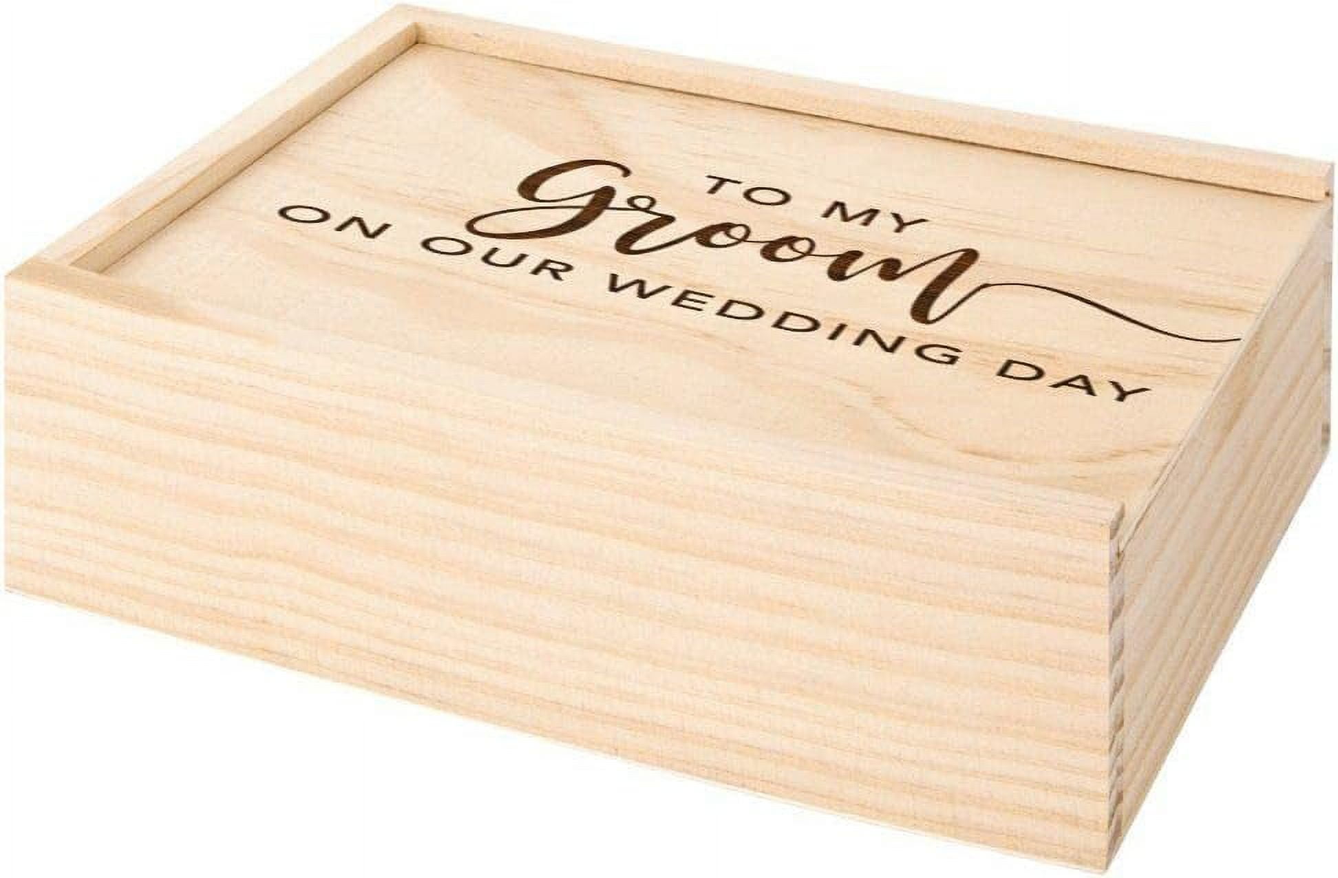 To My On Our Wedding Day Keepsake Box, 4 X 6 -Inch, Natural Wood, Photo ...