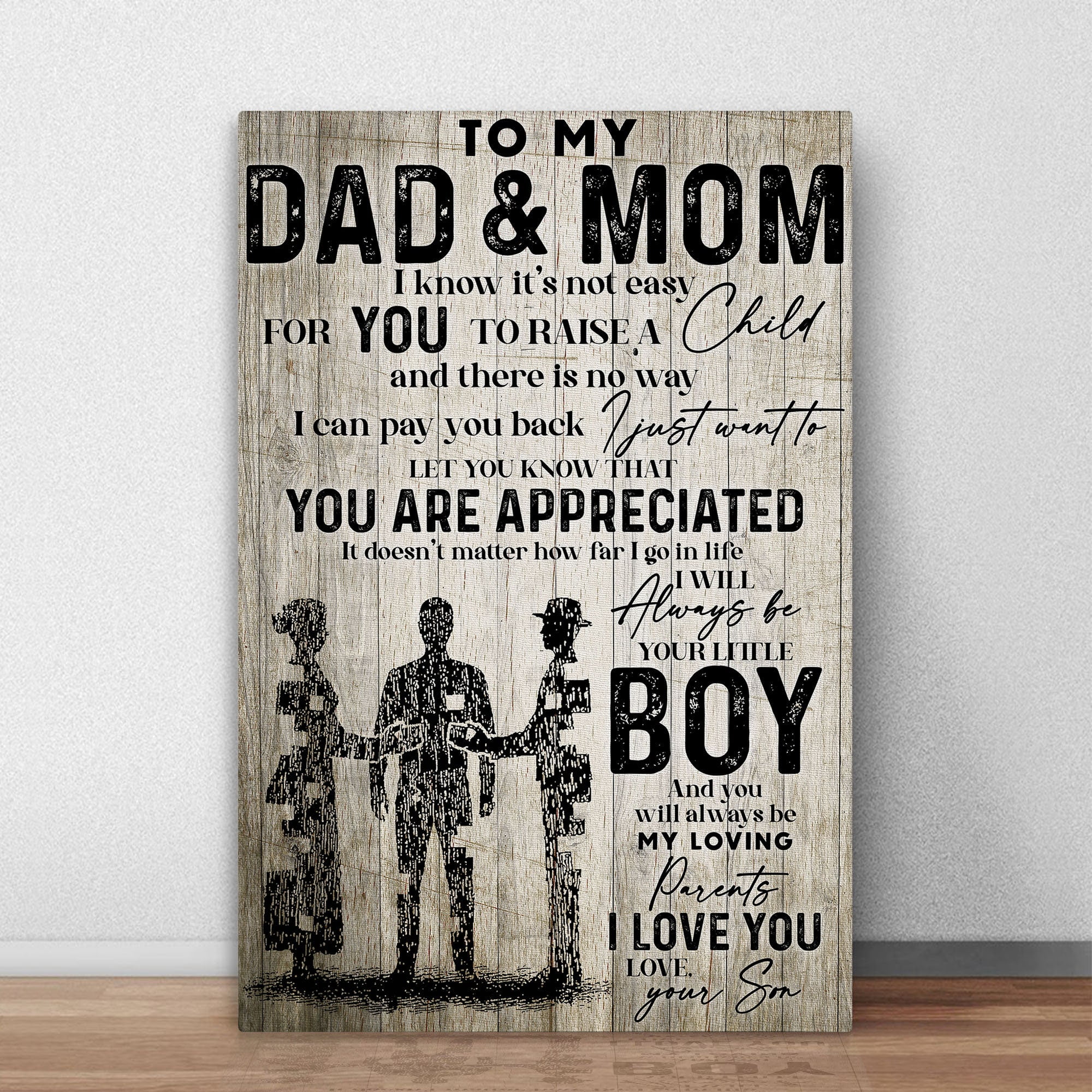 To My Parents You Are Appreciated Canvas Art, Son To Mom Poster, Son To ...