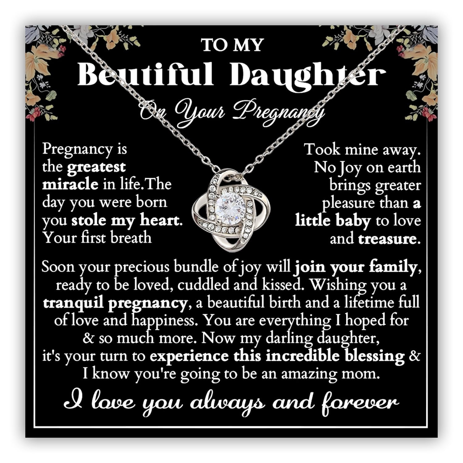 To My Pregnant Daughter: 'Mom To Be' Necklace - Pregnancy ...