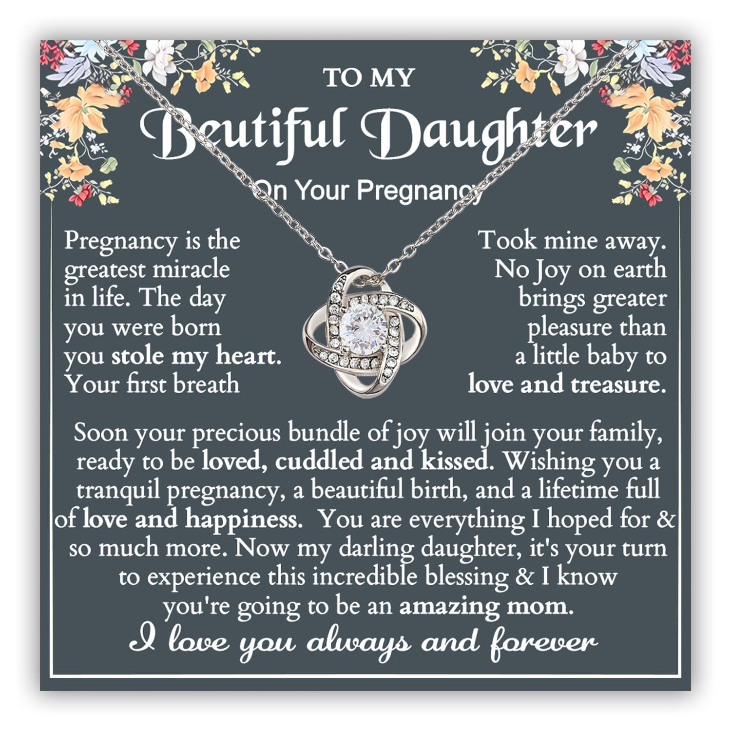 To My Pregnant Daughter: 'Mom To Be' Necklace - Pregnancy ...