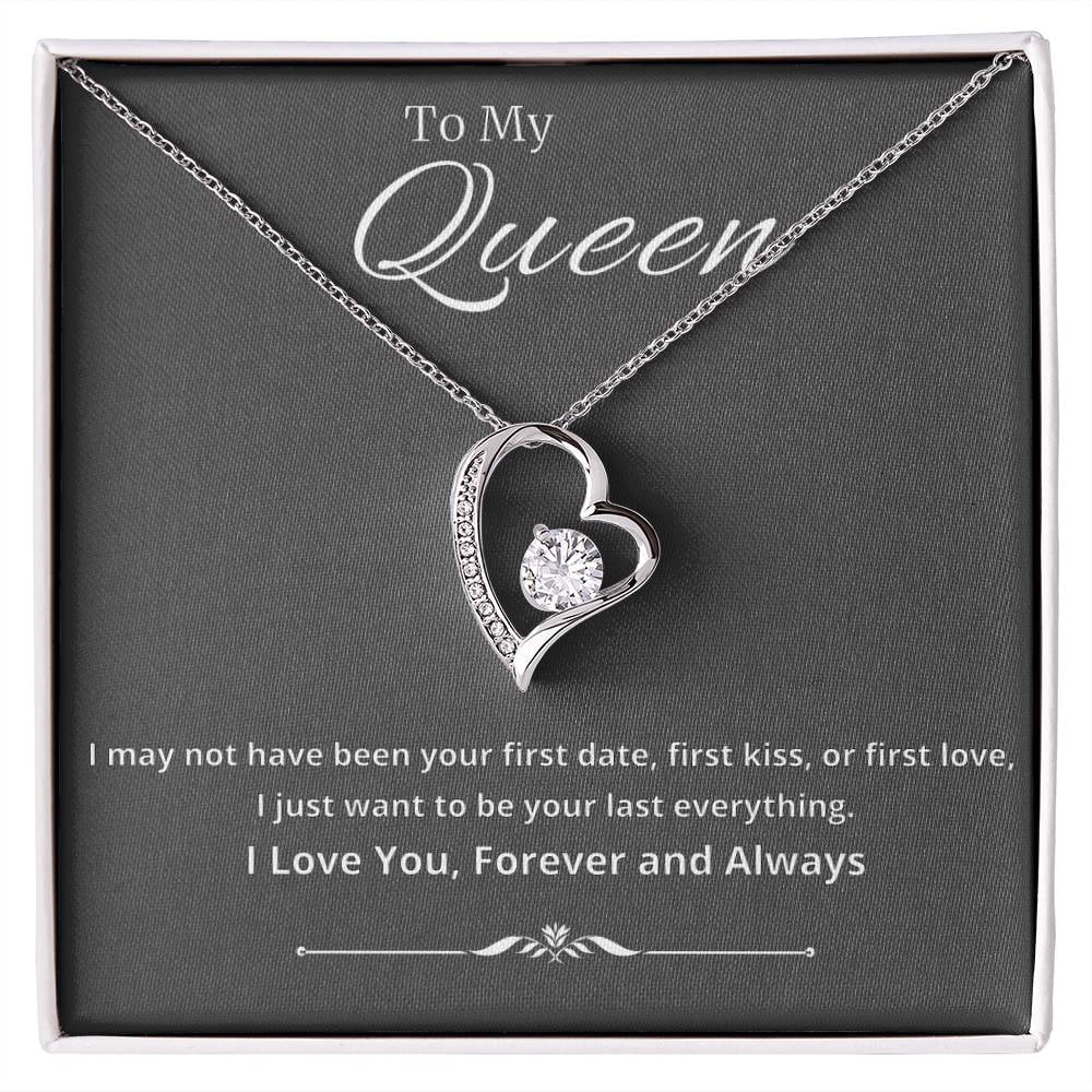 To My Queen, Forever Love Necklace, 14K White Gold or 18K Yellow Gold ...