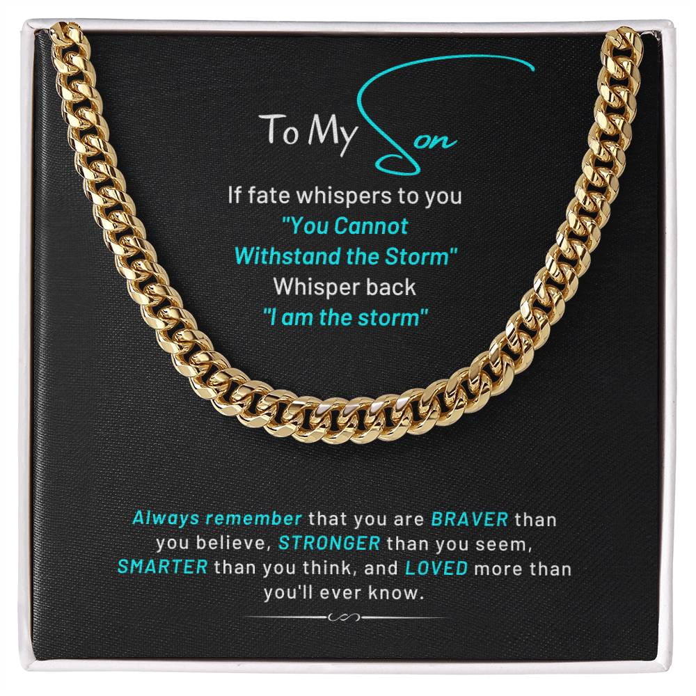To My Son I Am The Storm Cuban Chain Link Necklace, Cuban Link Chain ...