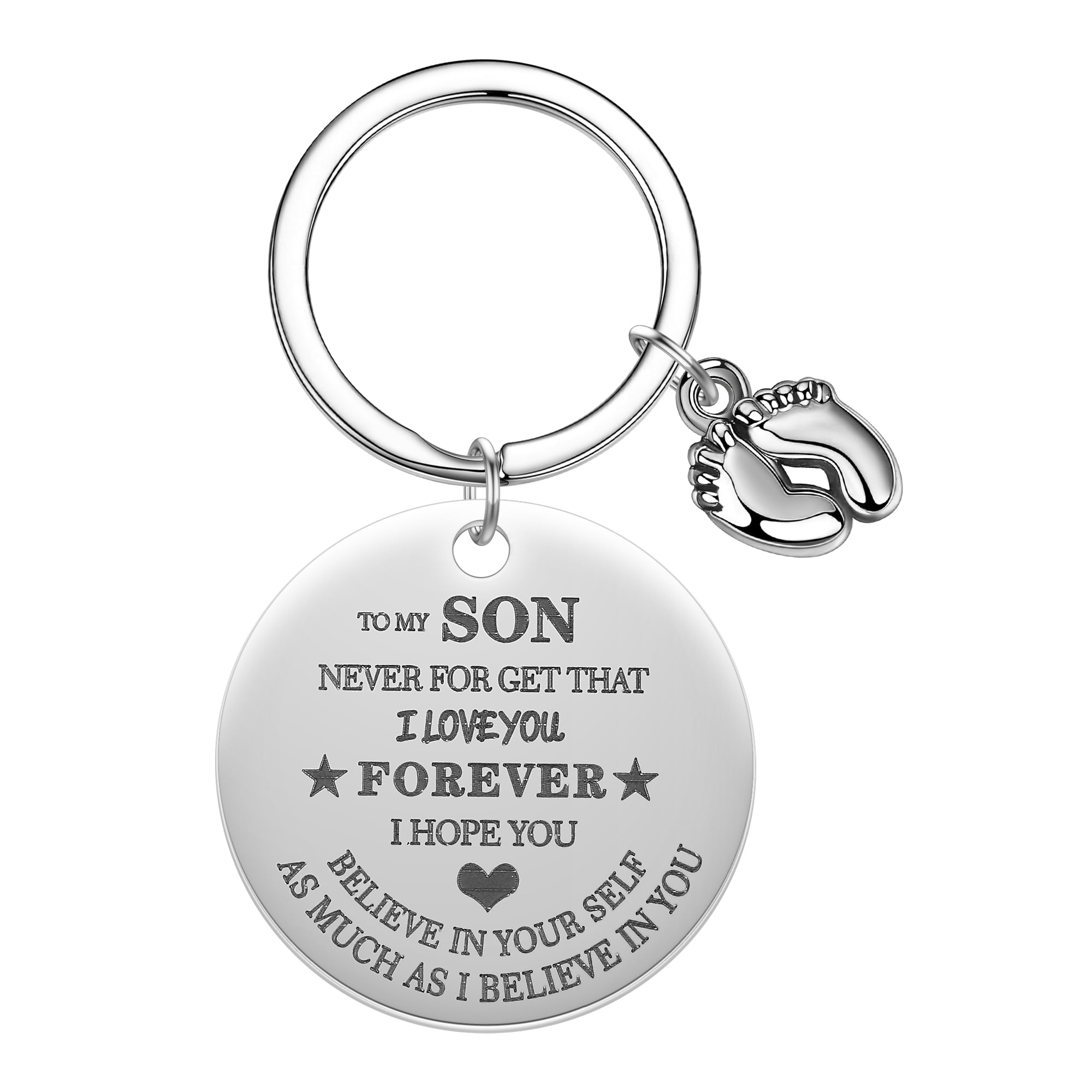 To My Son Keychain From Mom Dad Inspirational Keyring Birthday ...