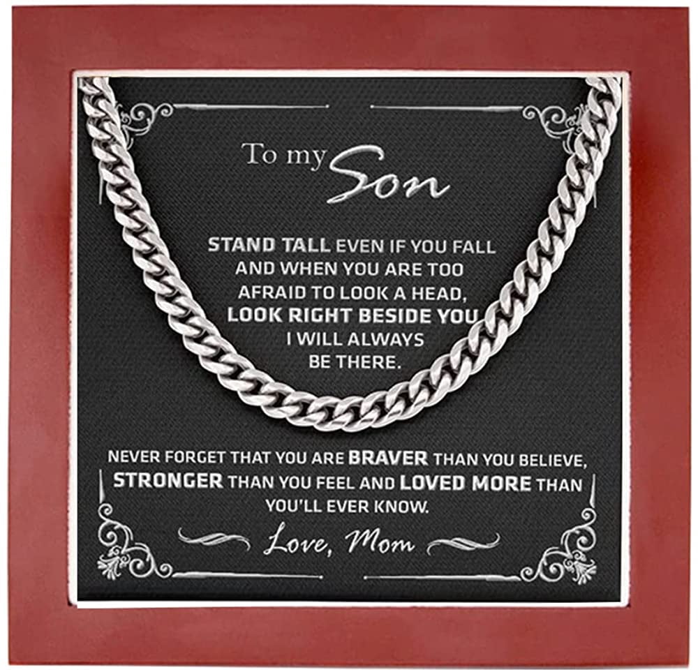To My Son from Mom Necklace Look Right Beside You - Necklace Gift for ...