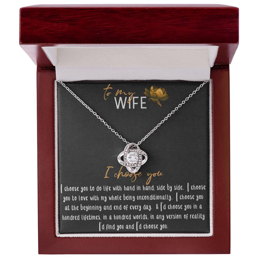 To My Wife - I'll Always Choose You - Love Knot Necklace - Message Card ...