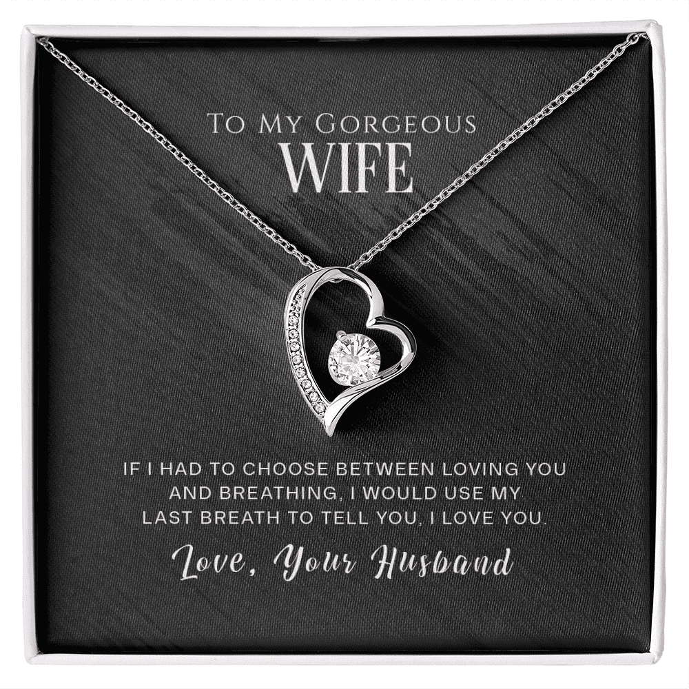 To My Wife If I Had to Choose Dark Forever Necklace w Message Card ...