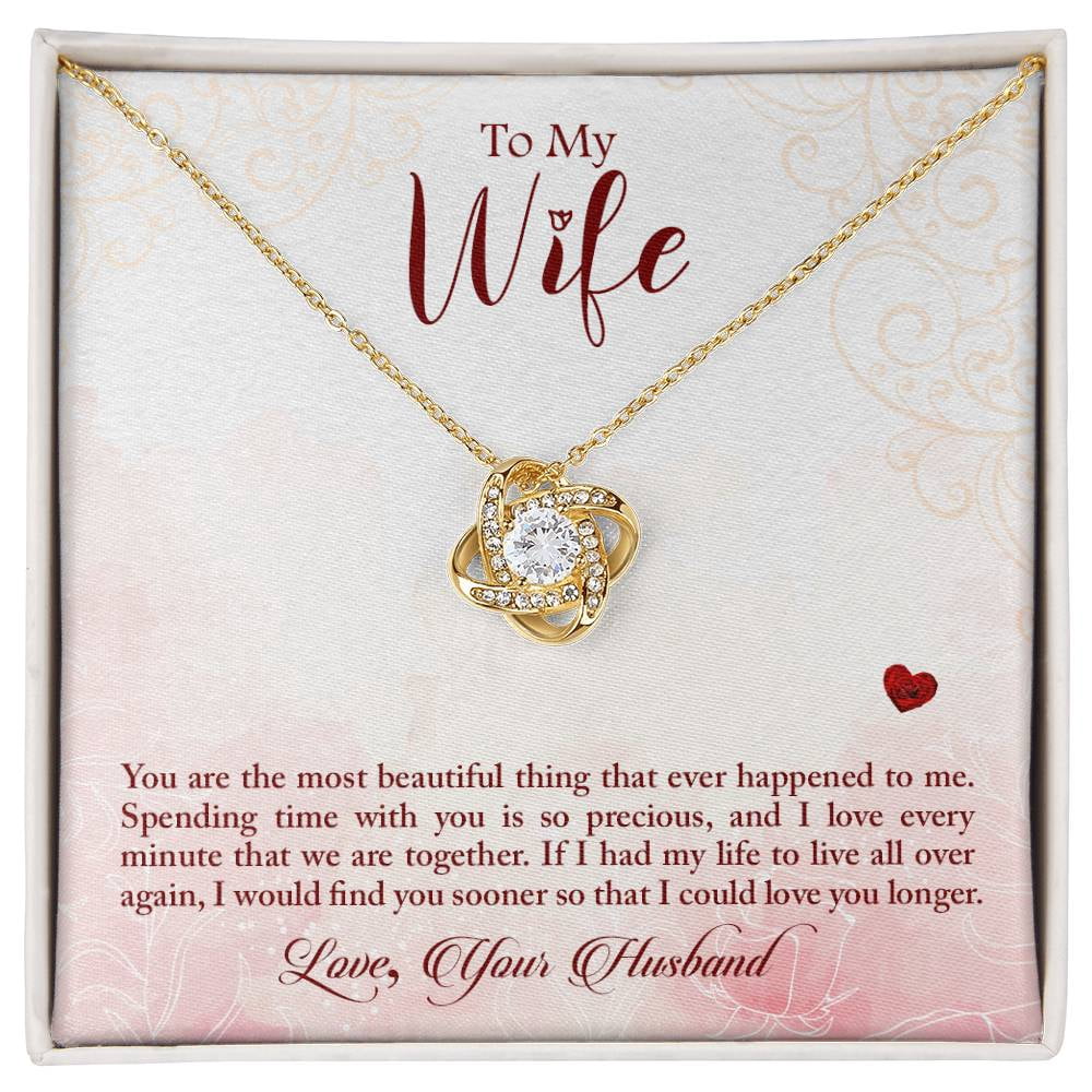 To My Wife - Love Knot Necklace - Gift Box Included - 14K White Gold ...