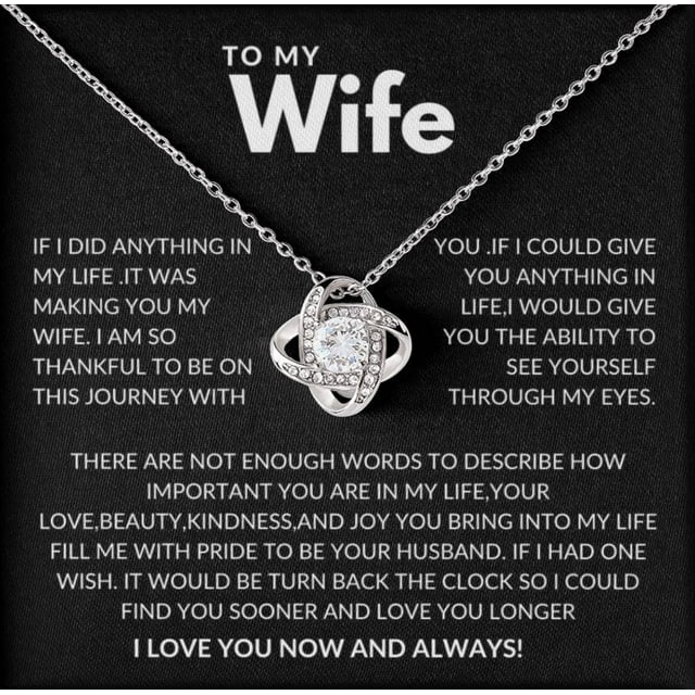 To My Wife Necklace From Husband With Message Card Romantic Ts For