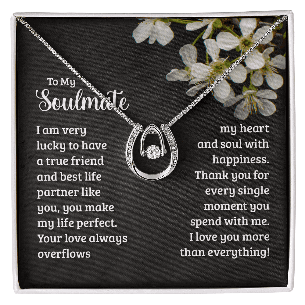 To My Wife Soulmate True Friend Lucky Horseshoe Necklace Message Card ...