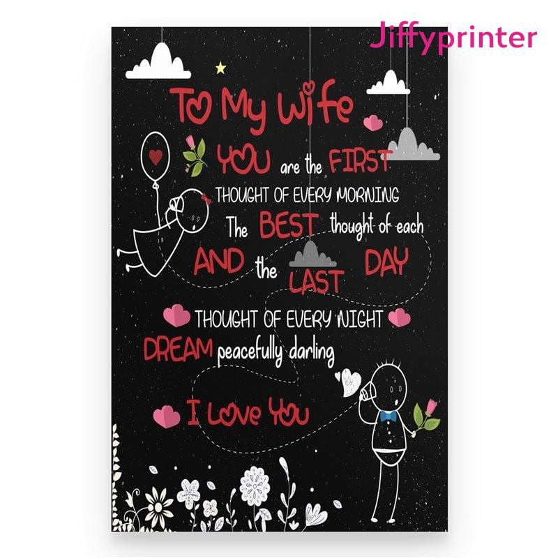 To My Wife You Are The Best Thought Of Each Day Poster Wall Art ...