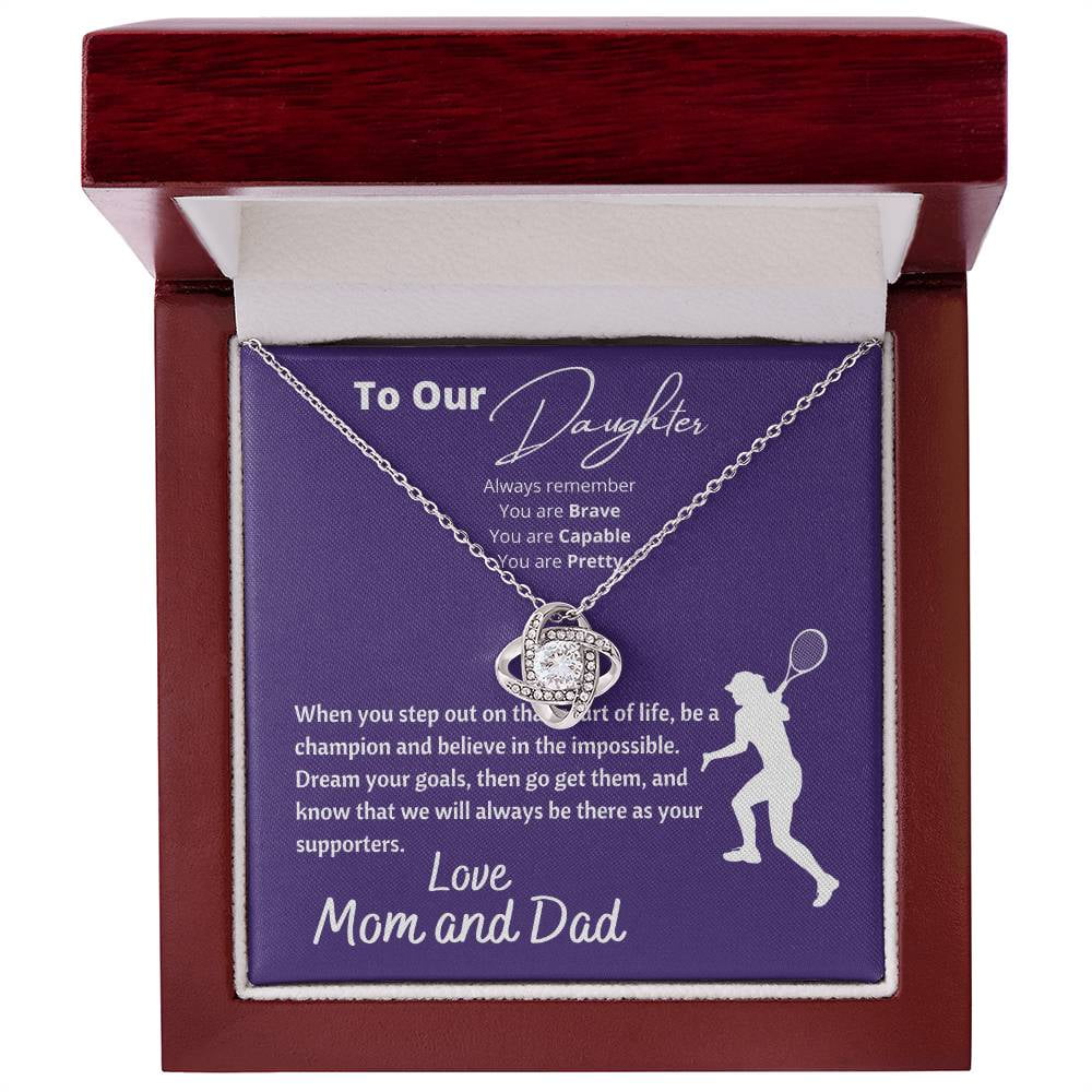 To Our Daughter - Court of Life Necklace - Love Knot Necklace - Message ...