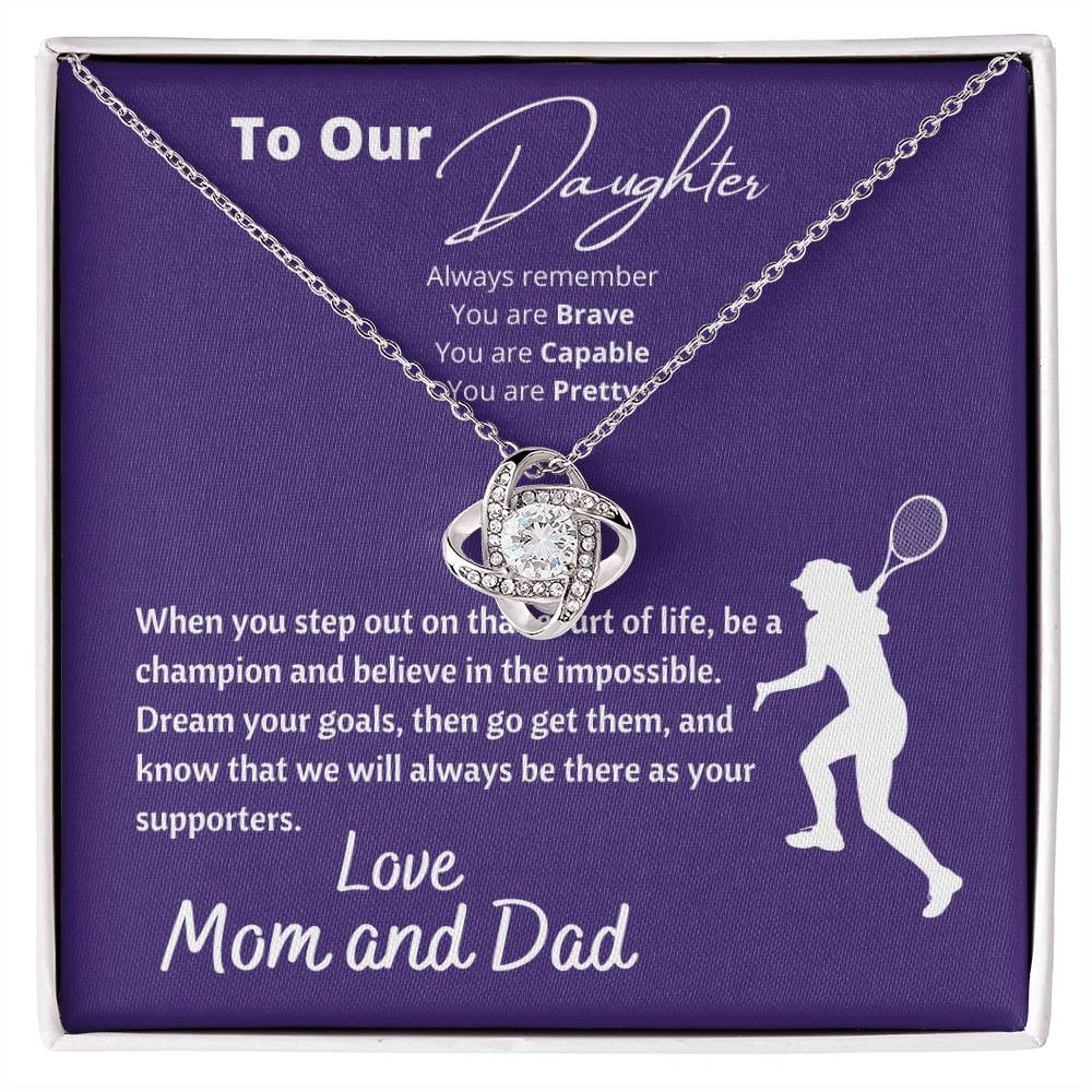 To Our Daughter - Court of Life Necklace - Love Knot Necklace - Message ...