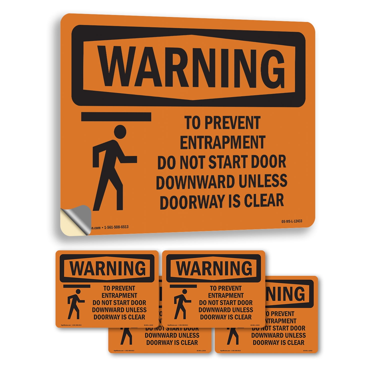 To Prevent Entrapment Do Not With Symbol OSHA WARNING Vinyl Decal Label ...