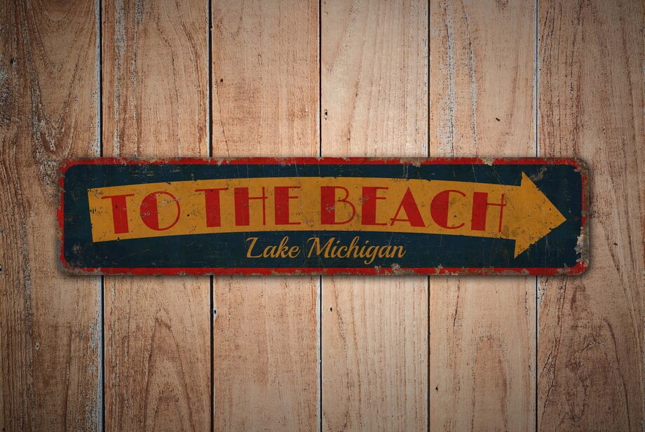 To The Beach Arrow Vintage Style Sign Beach Arrow Sign Beach Arrow ...