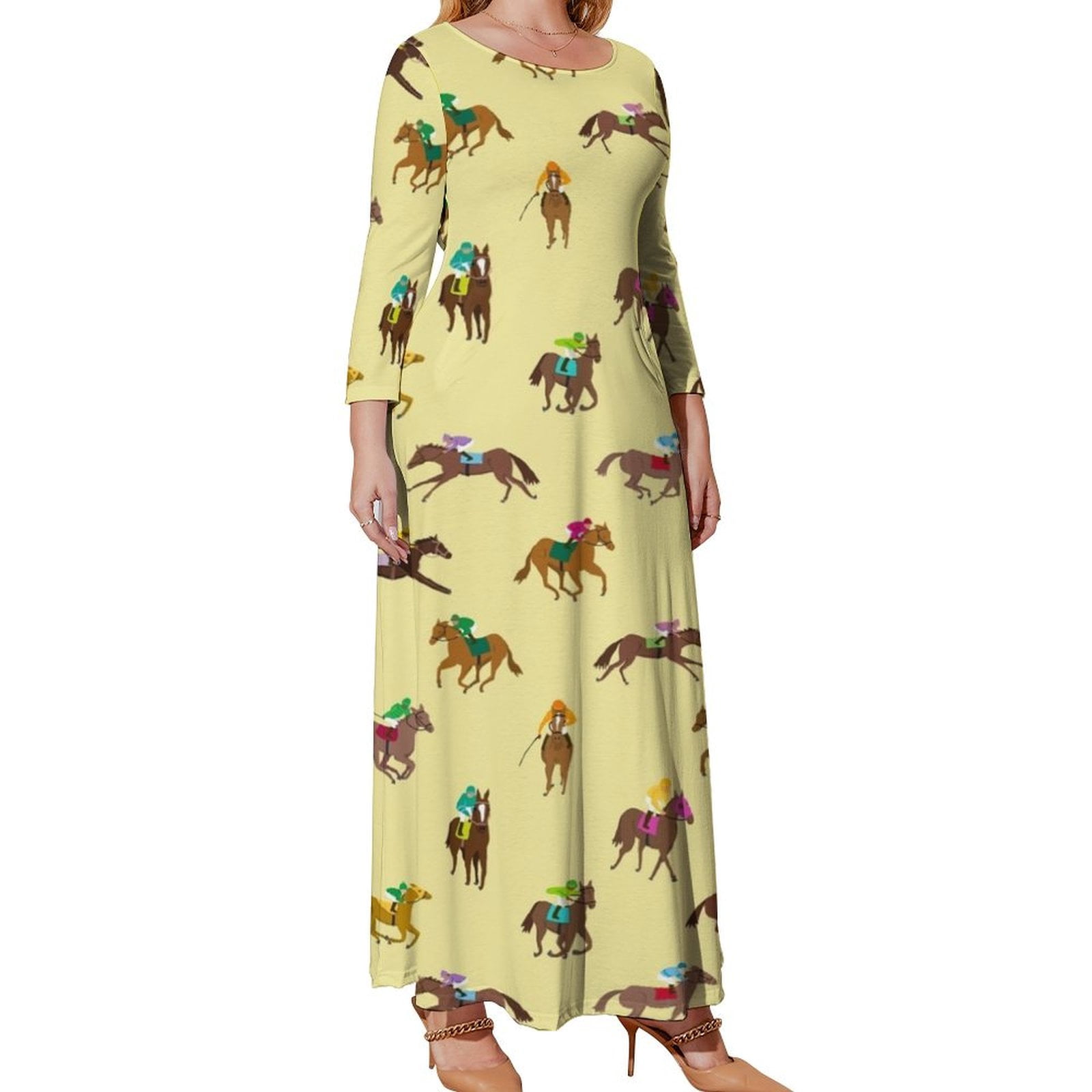 To The Horse Races (Yellow) Long Sleeved Dress summer dresses women ...