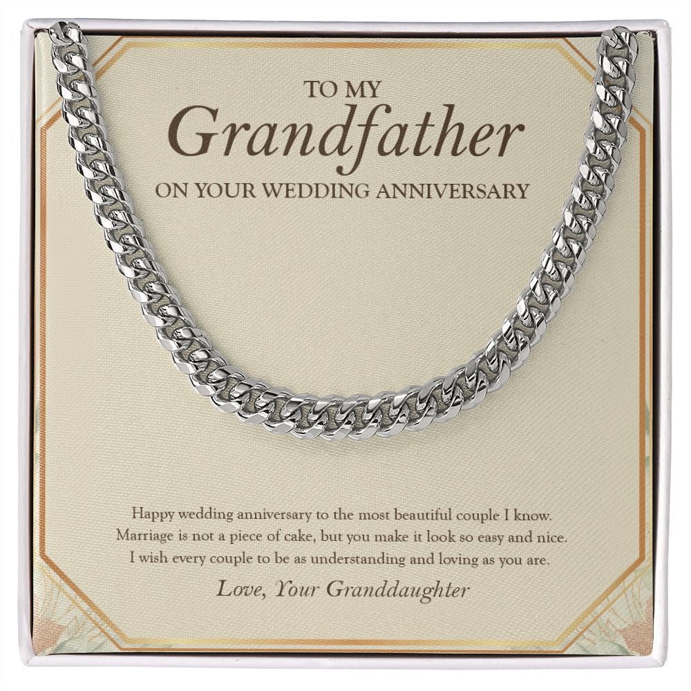 "To The Most Beautiful Couple" Grandfather Wedding Anniversary Necklace ...