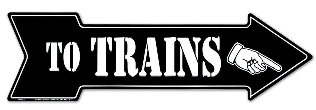 To Trains Right Tin Sign - 20x6 - Walmart.com