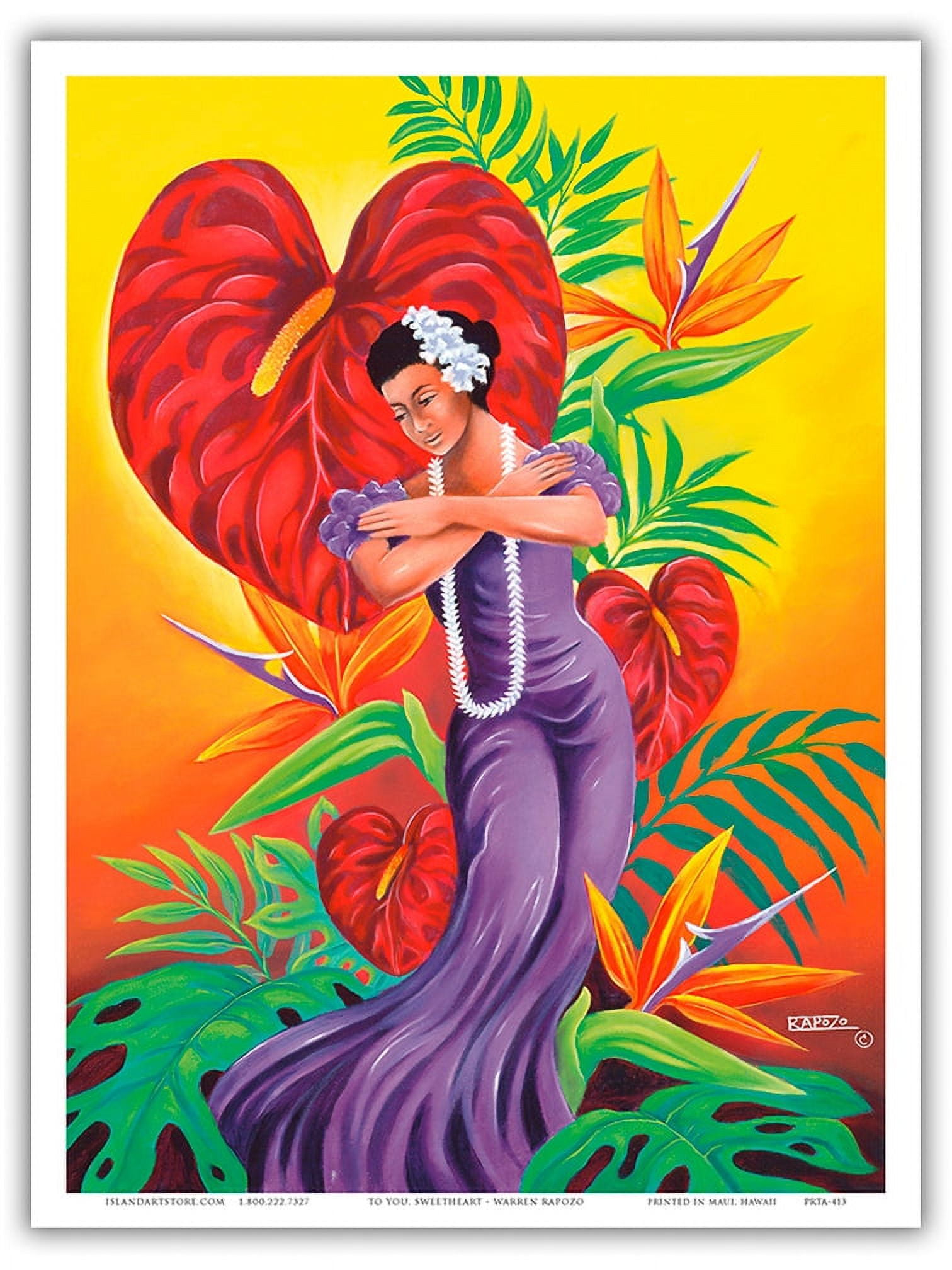 To You Sweetheart - Hawaiian Hula Dancer - From an Original Color ...