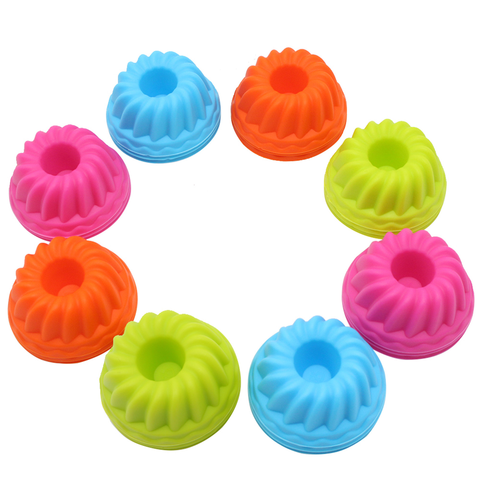 18 Pack Silicone Cupcake Baking Cups Reusable Food-Grade BPA Free Non ...