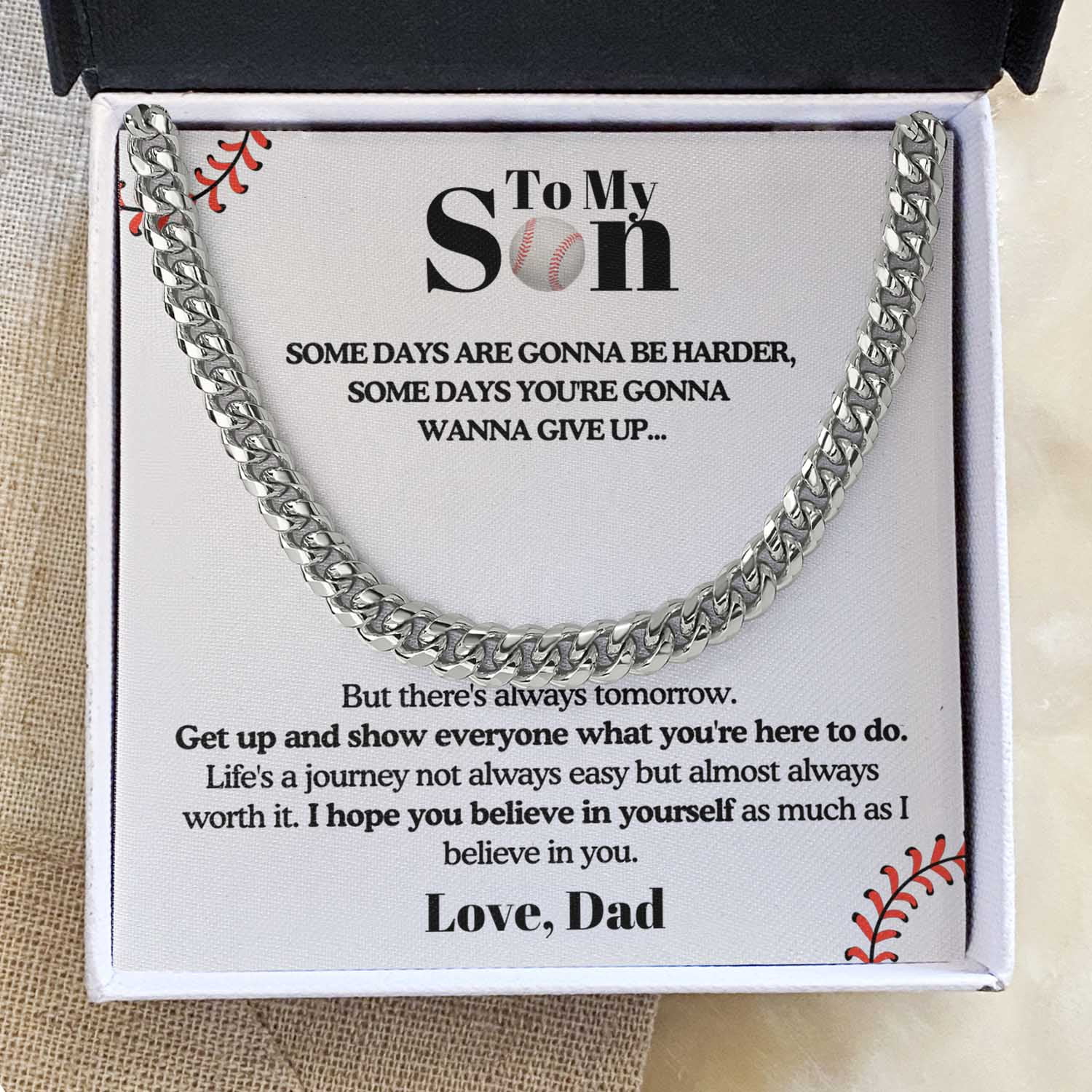 To my Son from Dad - Get up and Show Cuban Link Chain - Walmart.com