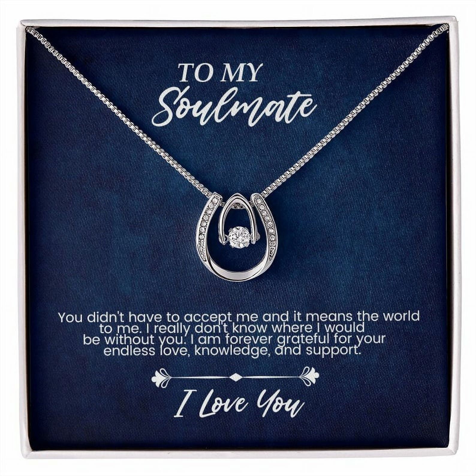To my soulmate Lucky in Love Necklace for Soulmate, Wife, Girlfriend, Valentine, Birthday Gift ...
