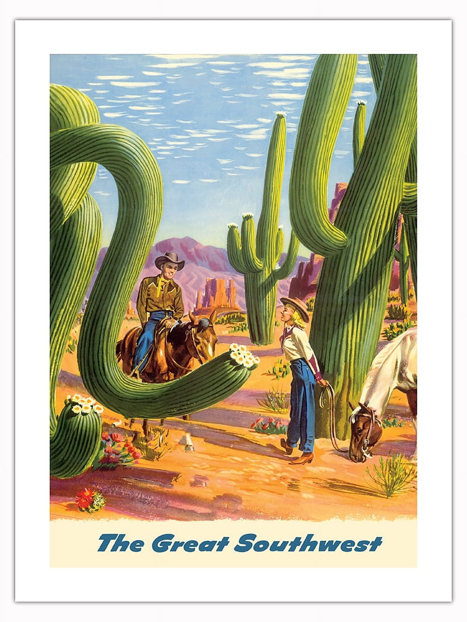 To the Great Southwest - Vintage Travel Poster by Frank Soltesz c.1950s ...