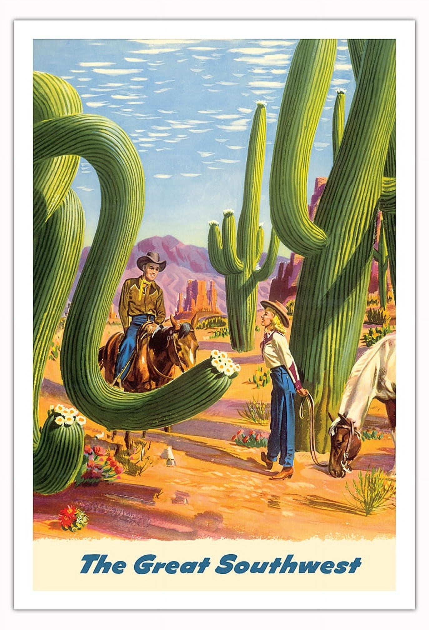 To the Great Southwest - Vintage Travel Poster by Frank Soltesz c.1950s ...