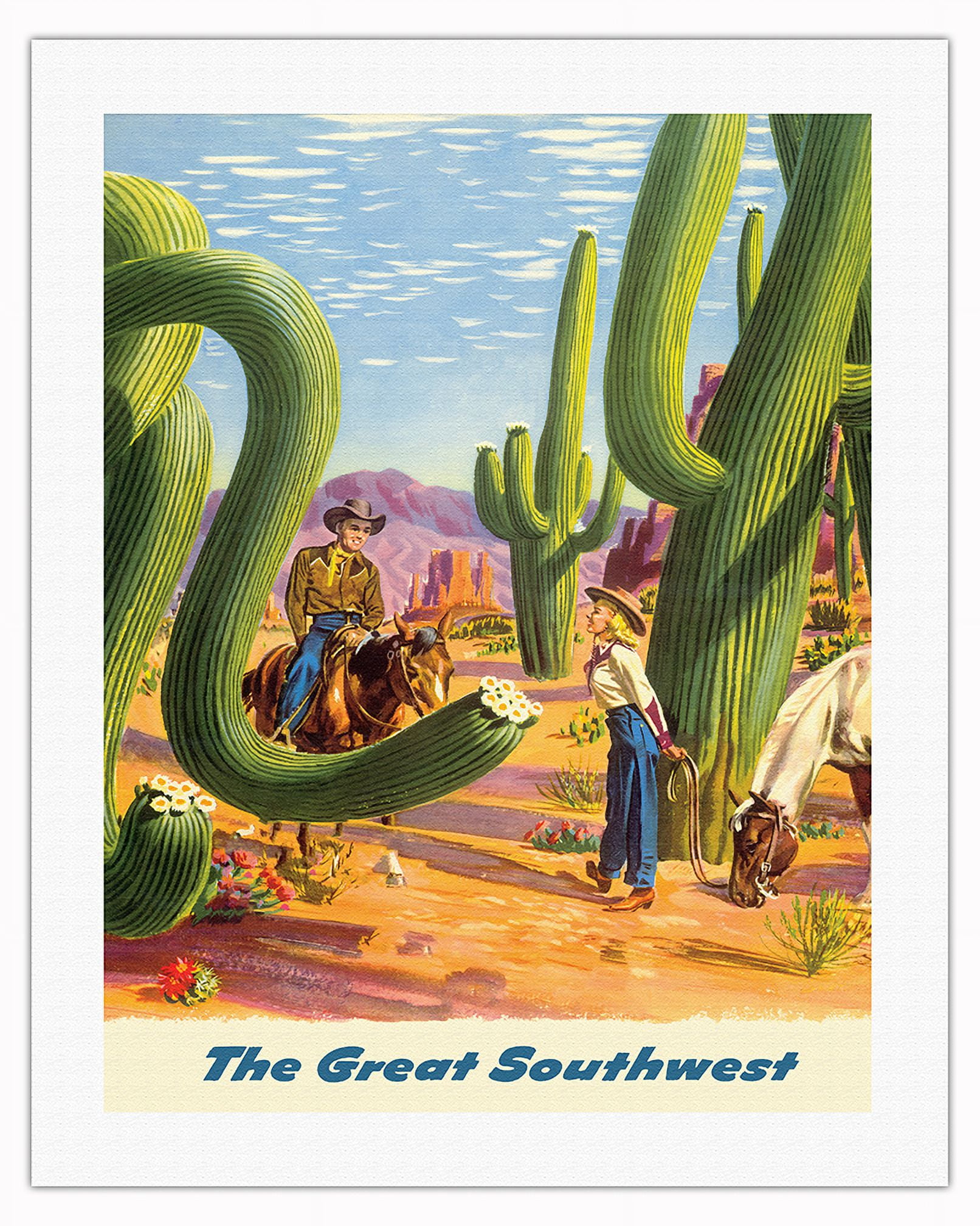 To the Great Southwest - Vintage Travel Poster by Frank Soltesz c.1950s ...