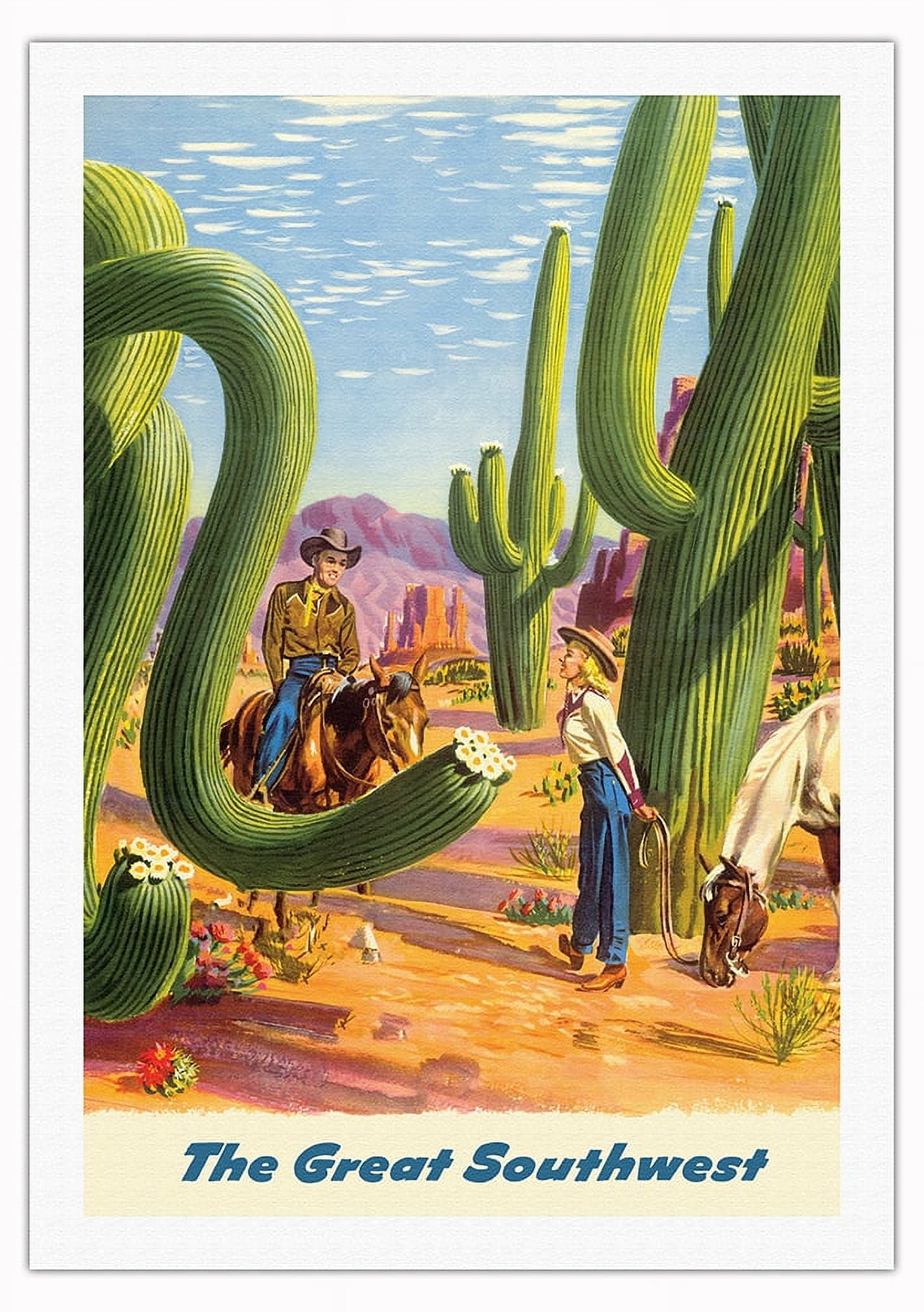 To the Great Southwest - Vintage Travel Poster by Frank Soltesz c.1950s ...