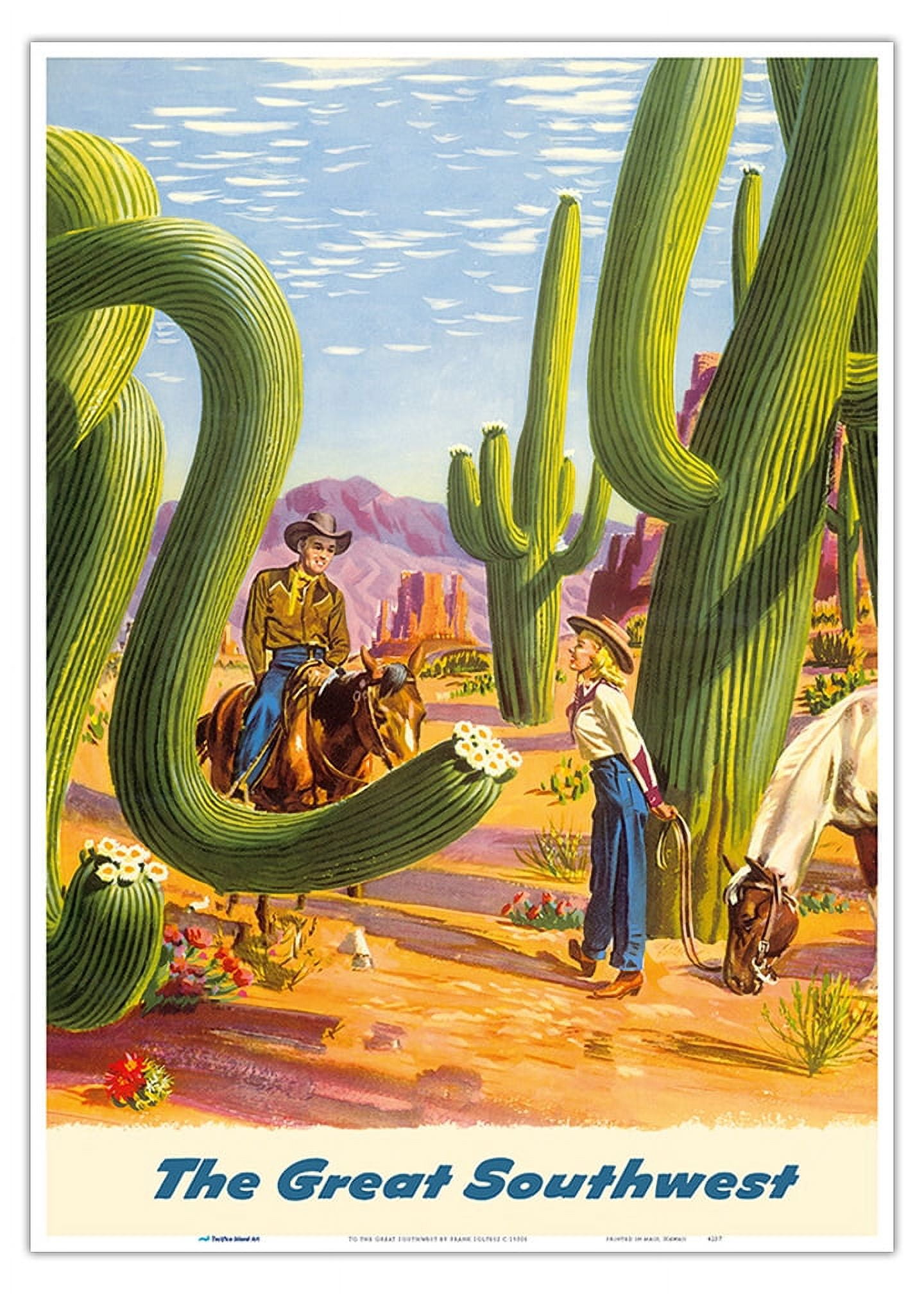 To the Great Southwest - Vintage Travel Poster by Frank Soltesz c.1950s ...
