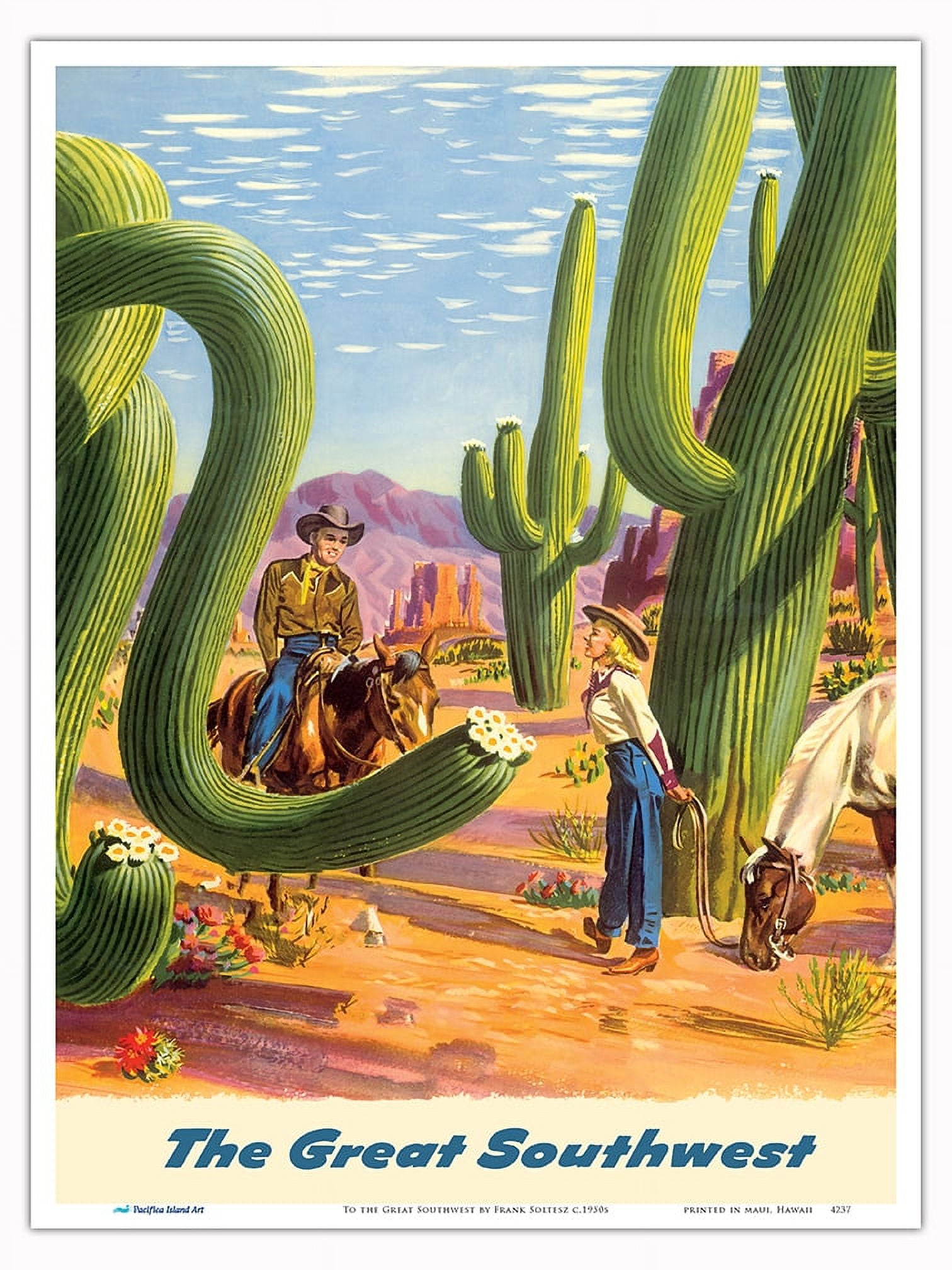 To the Great Southwest - Vintage Travel Poster by Frank Soltesz c.1950s ...
